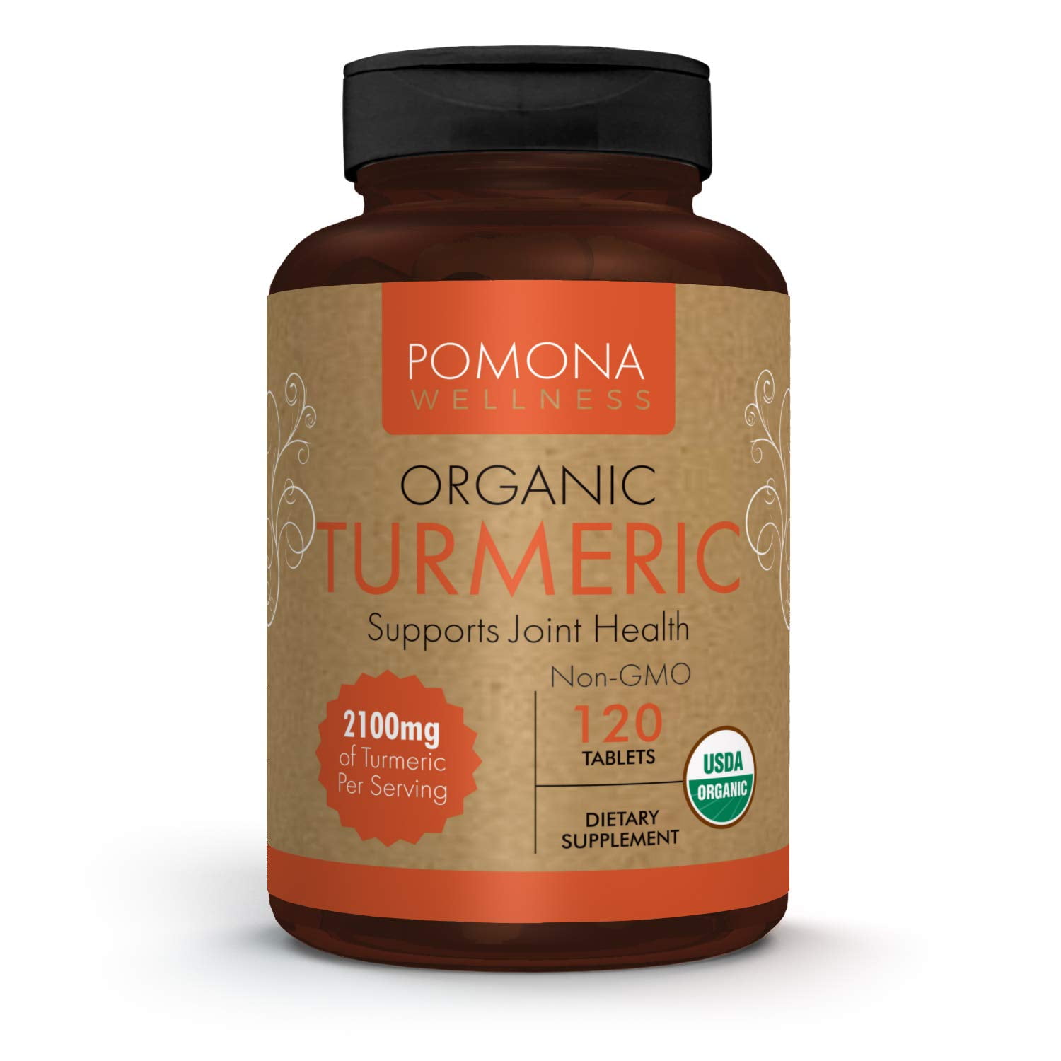 Pomona Wellness Organic Turmeric Supplement 2100 mg, USDA Organic, Non ...