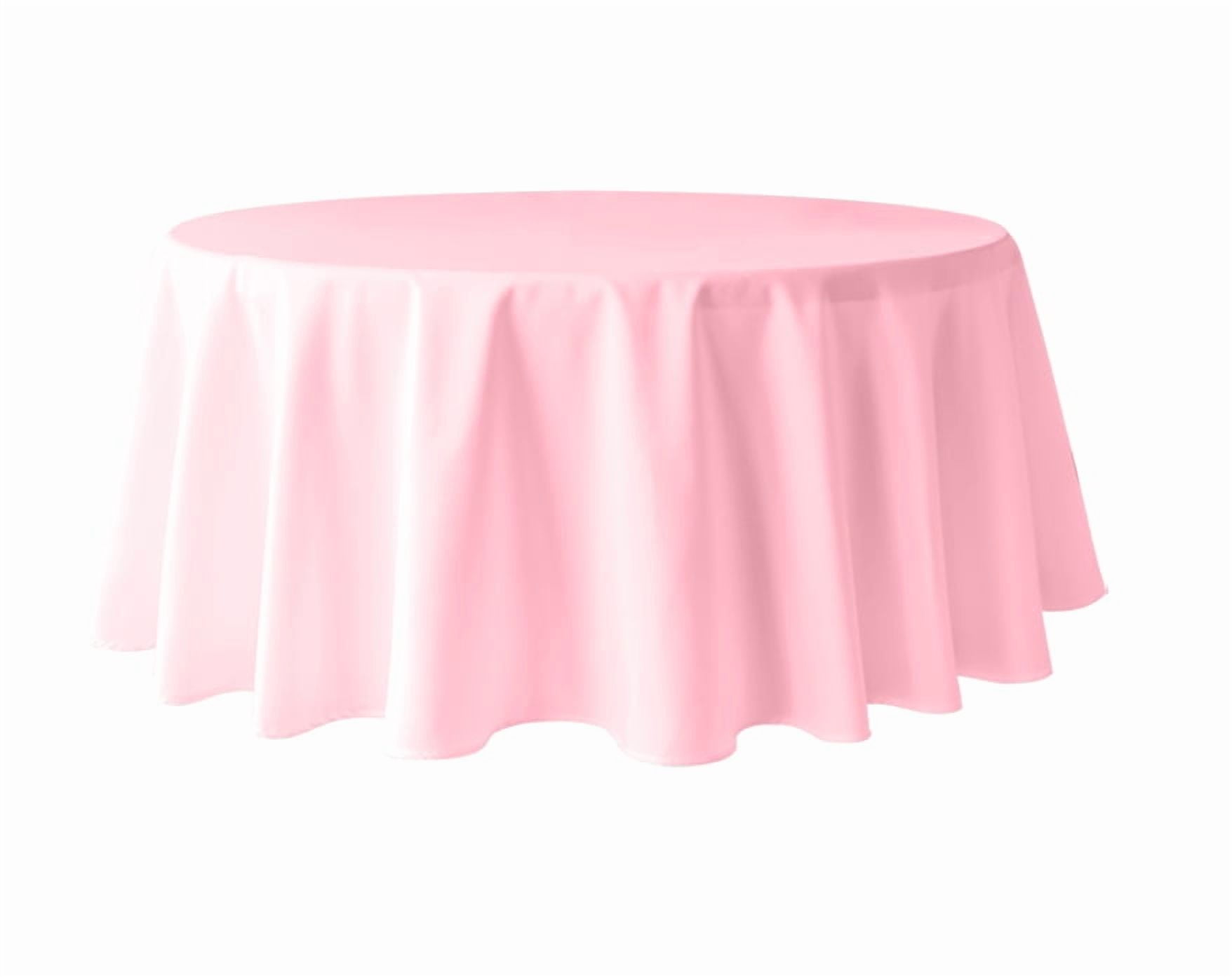 Pomp Pink 120" Round Poplin Polyester Tablecloth | Wrinkle + Stain ...