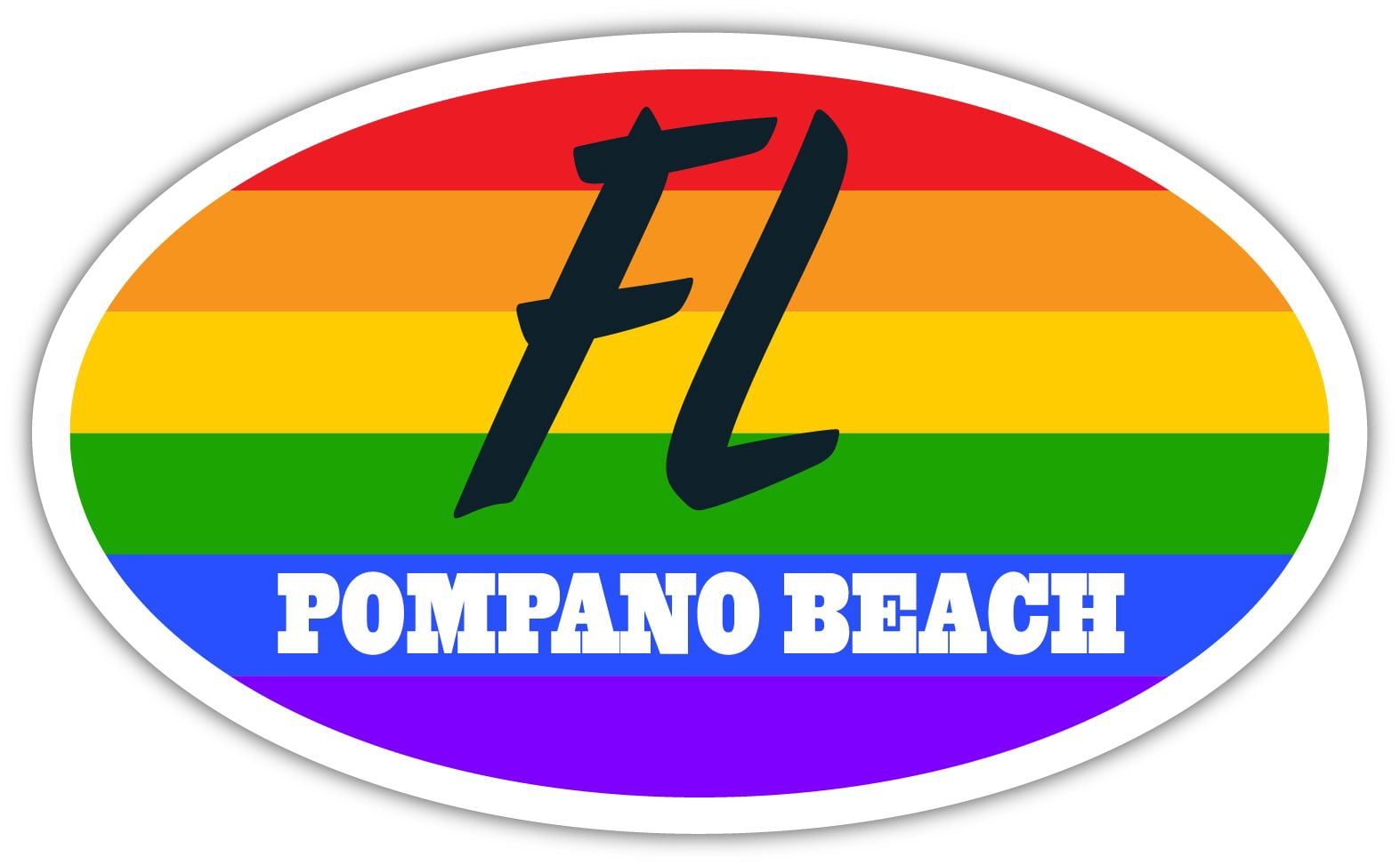 Pompano Beach FL Florida Broward County Rainbow Pride Flag 6 Stripes ...