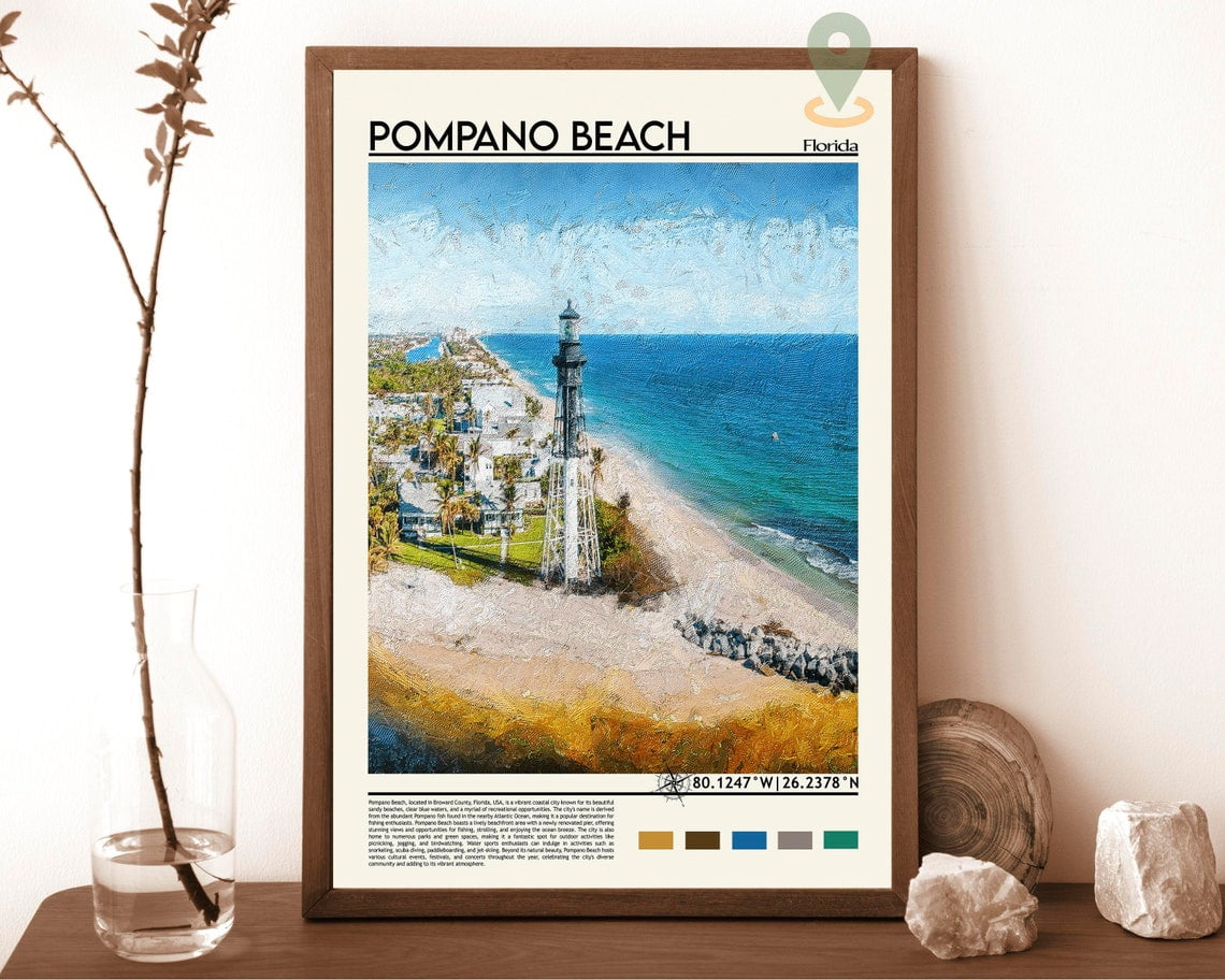 Pompano Beach Print, Pompano Beach Poster, Pompano Beach Wall Art ...