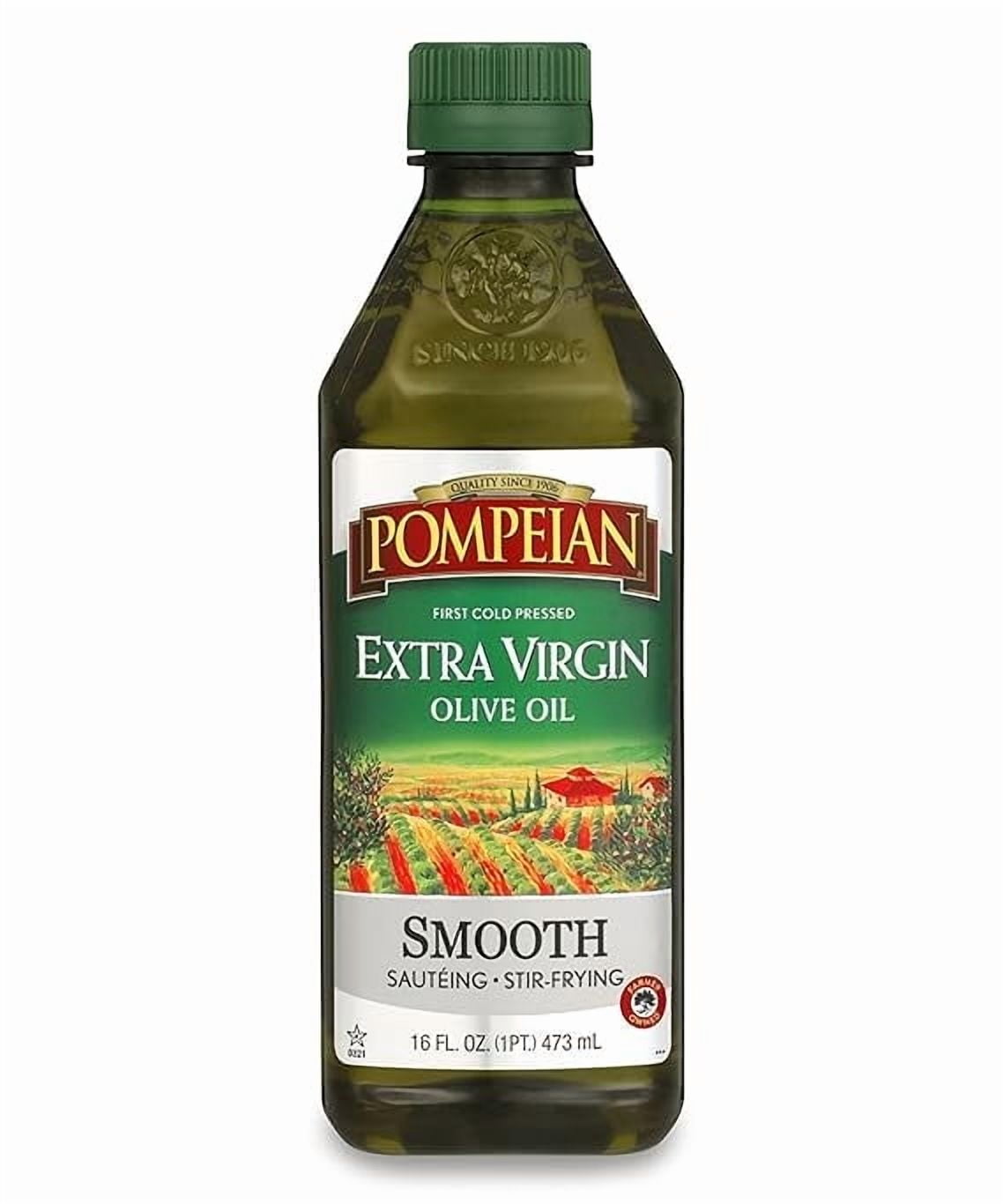 Pompeian Smooth Extra Virgin Olive Oil, First Cold Pressed, Mild and ...