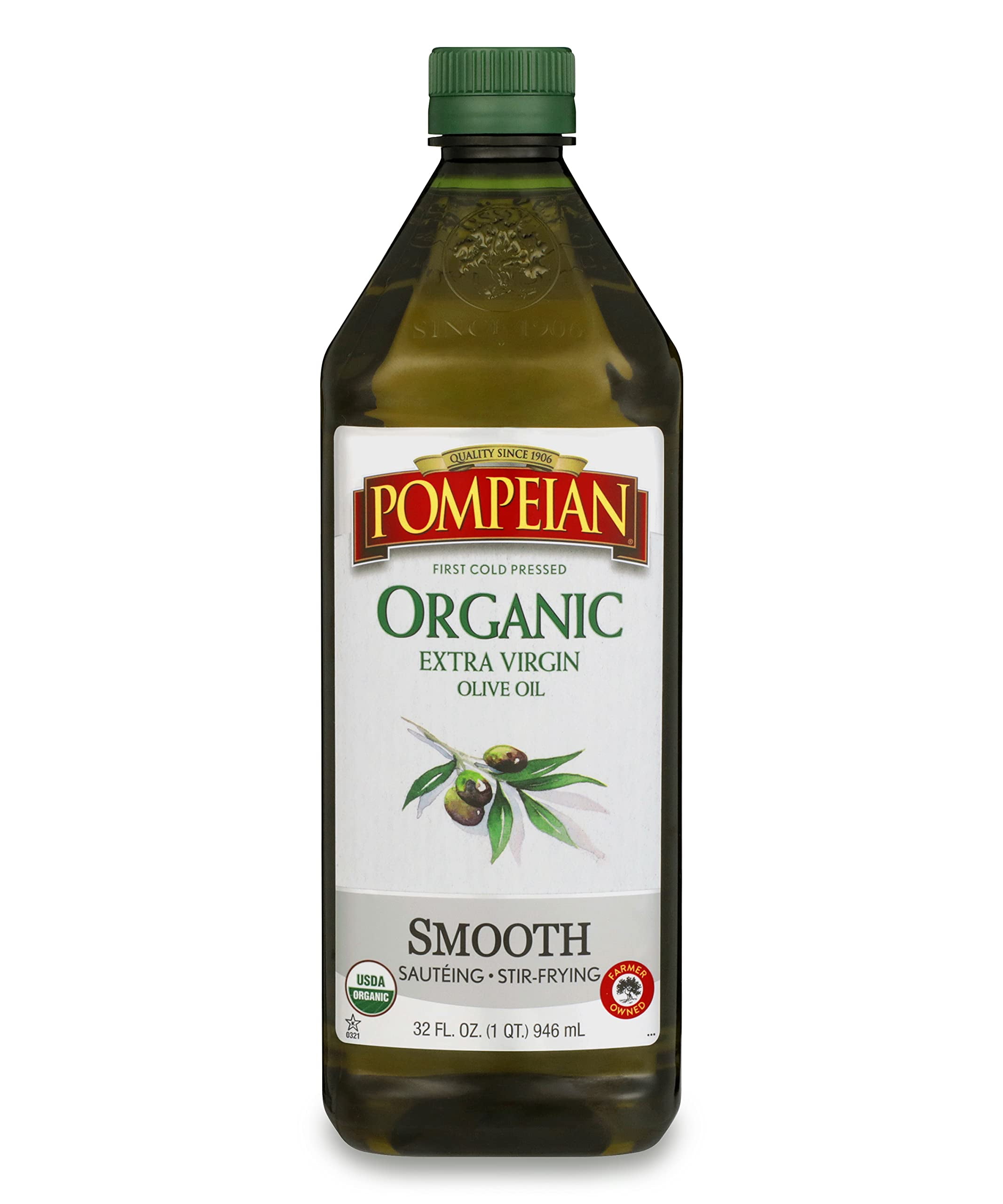 Pompeian USDA Organic Smooth BDF32 Extra Virgin Olive Oil, Contains ...