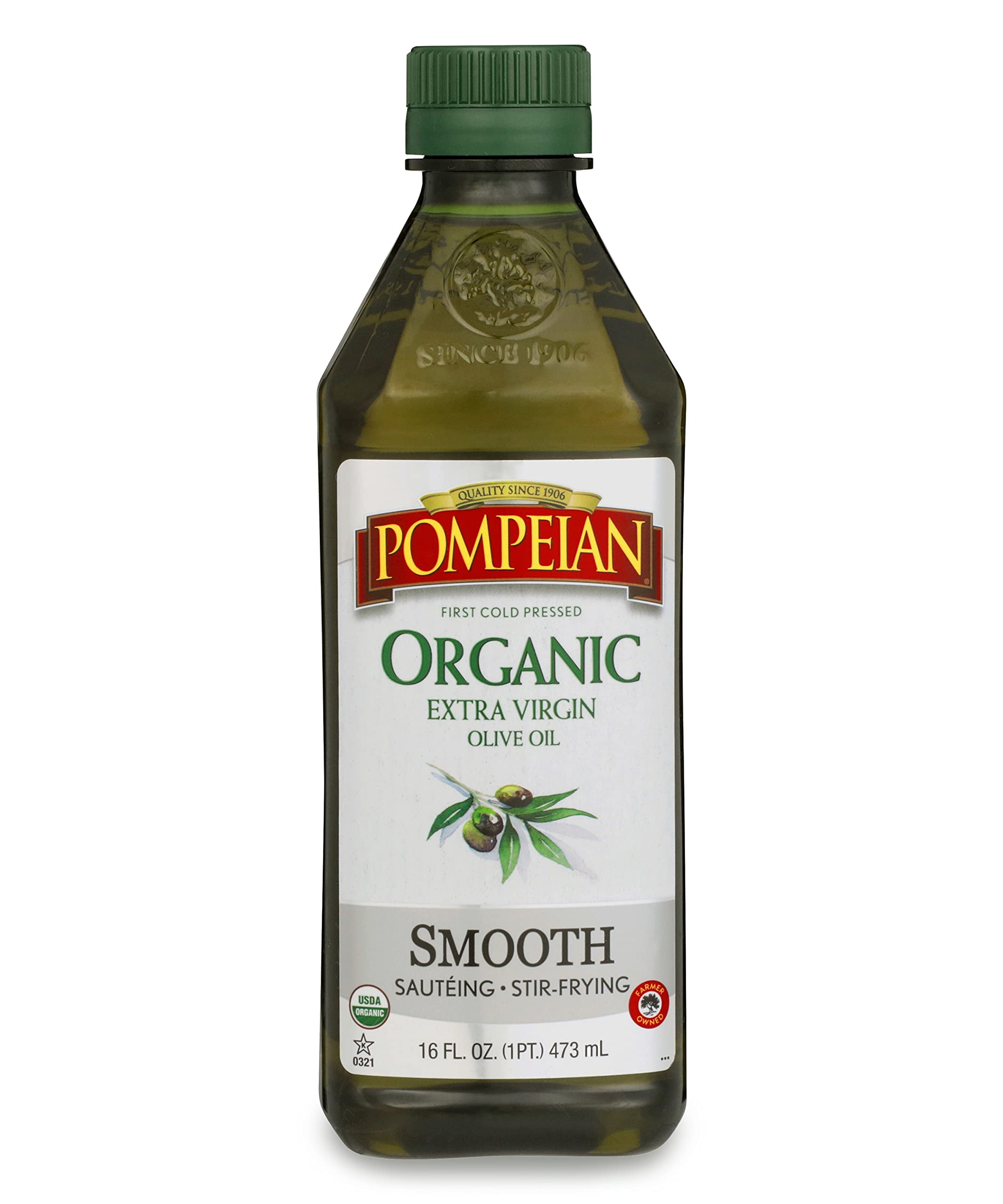 Pompeian USDA Organic Smooth Extra Virgin Olive Oil, First Cold Pressed ...