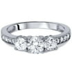 Pompeii 3/4ct 3-Stone Pave Cushion Halo Diamond Engagement Ring Vintage 10k White Gold - Walmart.com