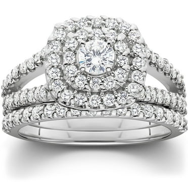 Pompeii 1ct Diamond 3 Three Stone Engagement Ring 10K White Gold (I/J,I2-I3) - Walmart.com