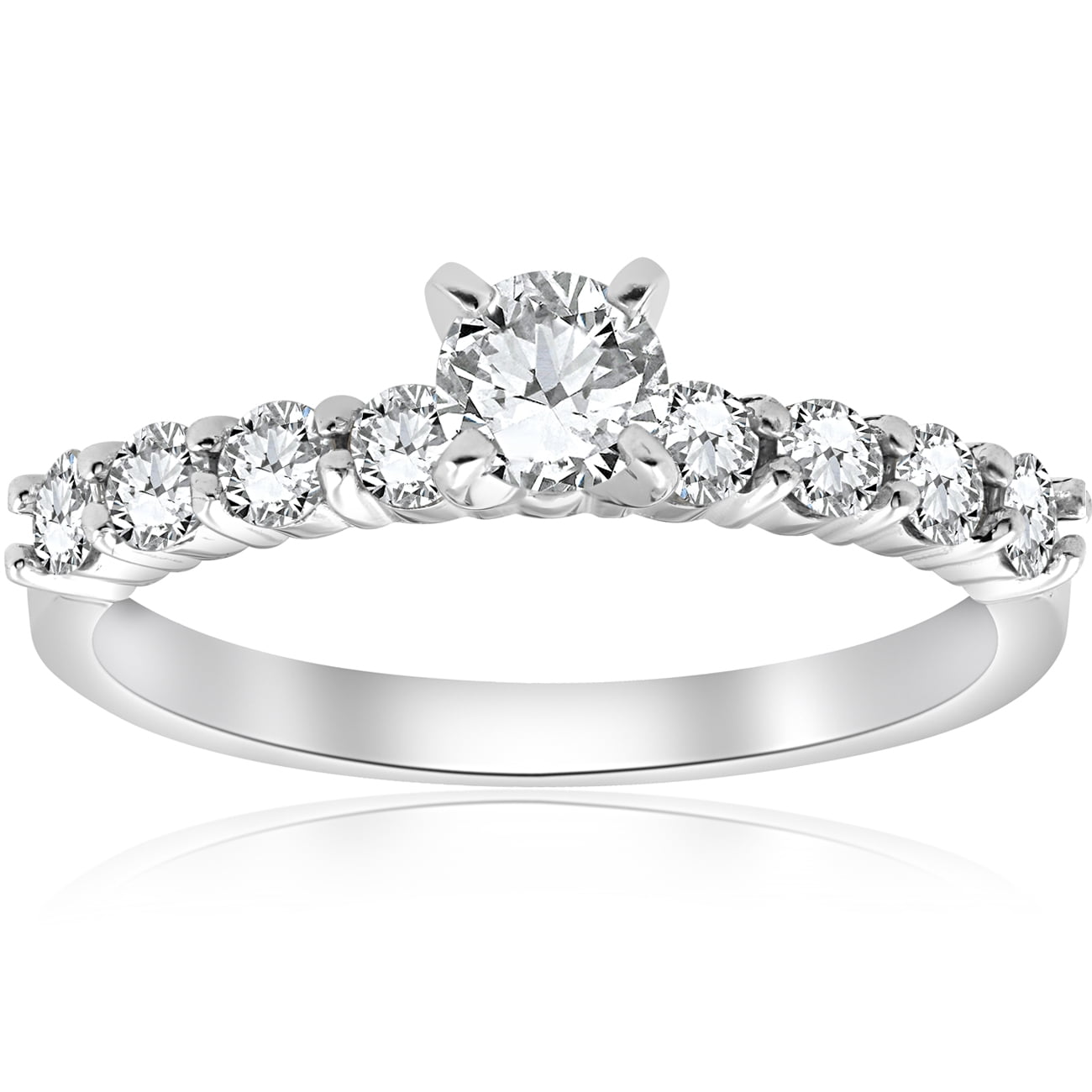 Pompeii 1 1/2 Ct Diamond Engagement Ring 14k White Gold (H/I,VS1-VS2 ...