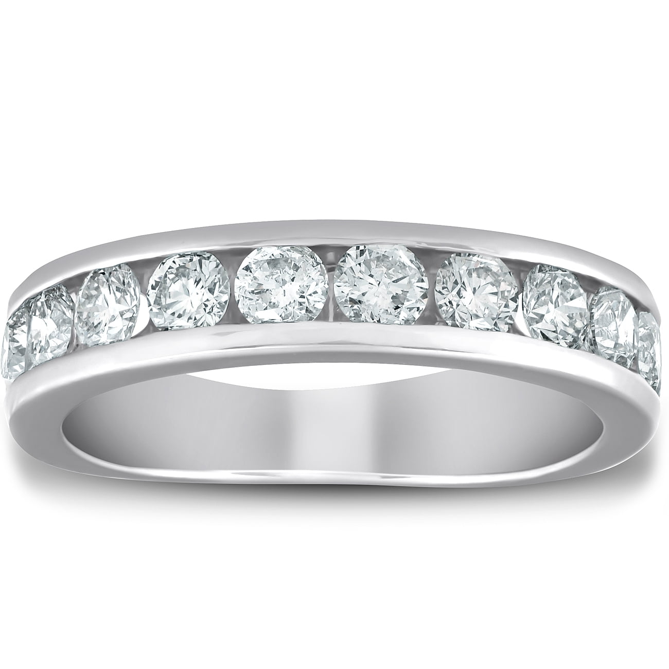 Pompeii 1 1/2 Ct Diamond Wedding Ring Channel Set Half Eternity Womens ...