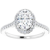 Pompeii 1 1/3 Ct Oval Diamond Vintage Halo Engagement Ring 14k White Gold Lab Grown - Walmart.com