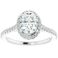 Pompeii 1 1/3 Ct Oval Diamond Vintage Halo Engagement Ring 14k White Gold Lab Grown - Walmart.com