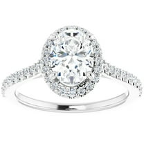 Pompeii 1 1/3 Ct Oval Diamond Vintage Halo Engagement Ring 14k White Gold Lab Grown - Walmart.com