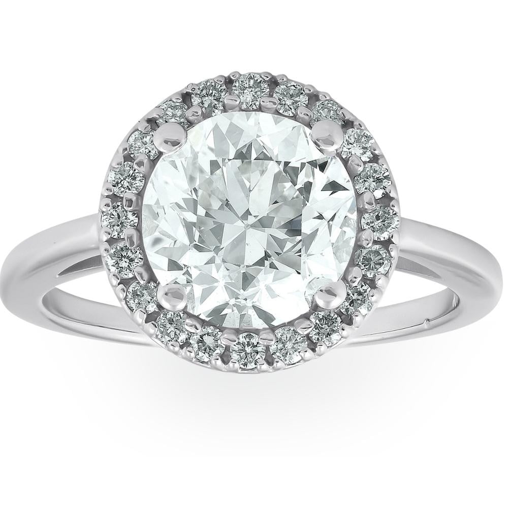 Pompeii 1 1/2 Ct Diamond Low Profile Round Engagement Ring 14k White ...