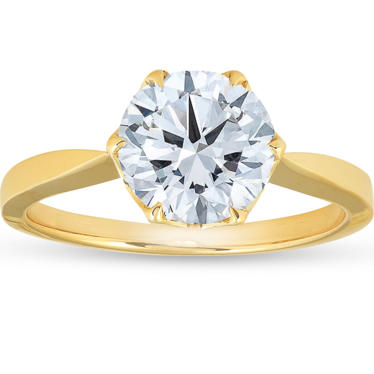 Pompeii 1 1/2 Ct Solitaire Diamond Micro Prong Engagement Ring 14k ...