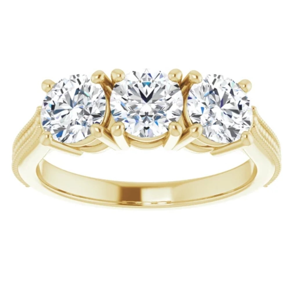 Pompeii 1 1/2 Ct Three Stone Lab Grown Diamond Engagement Anniversary ...