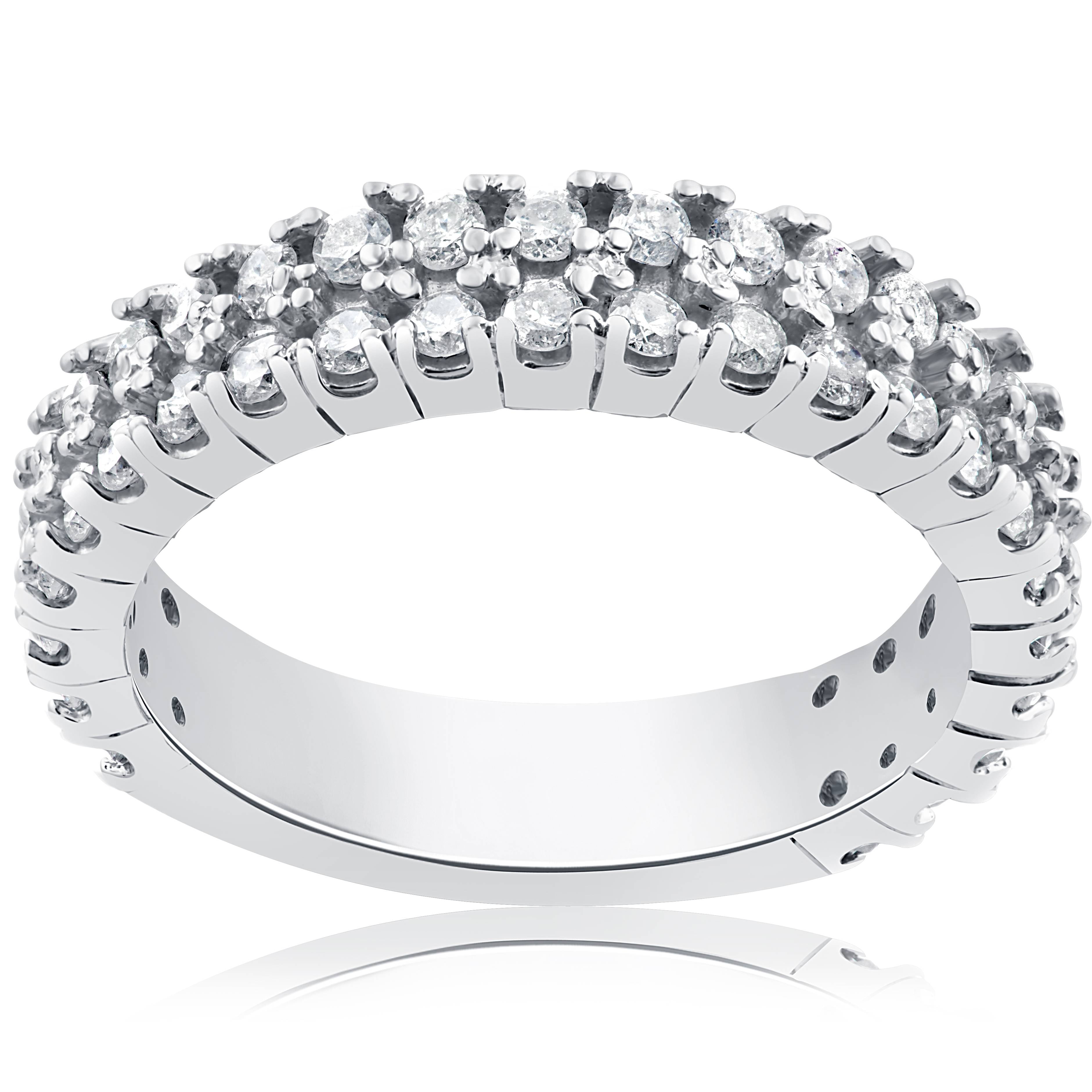 Pompeii 1 1/2 ct Half Eternity Double Row Diamond Wedding Stackable ...
