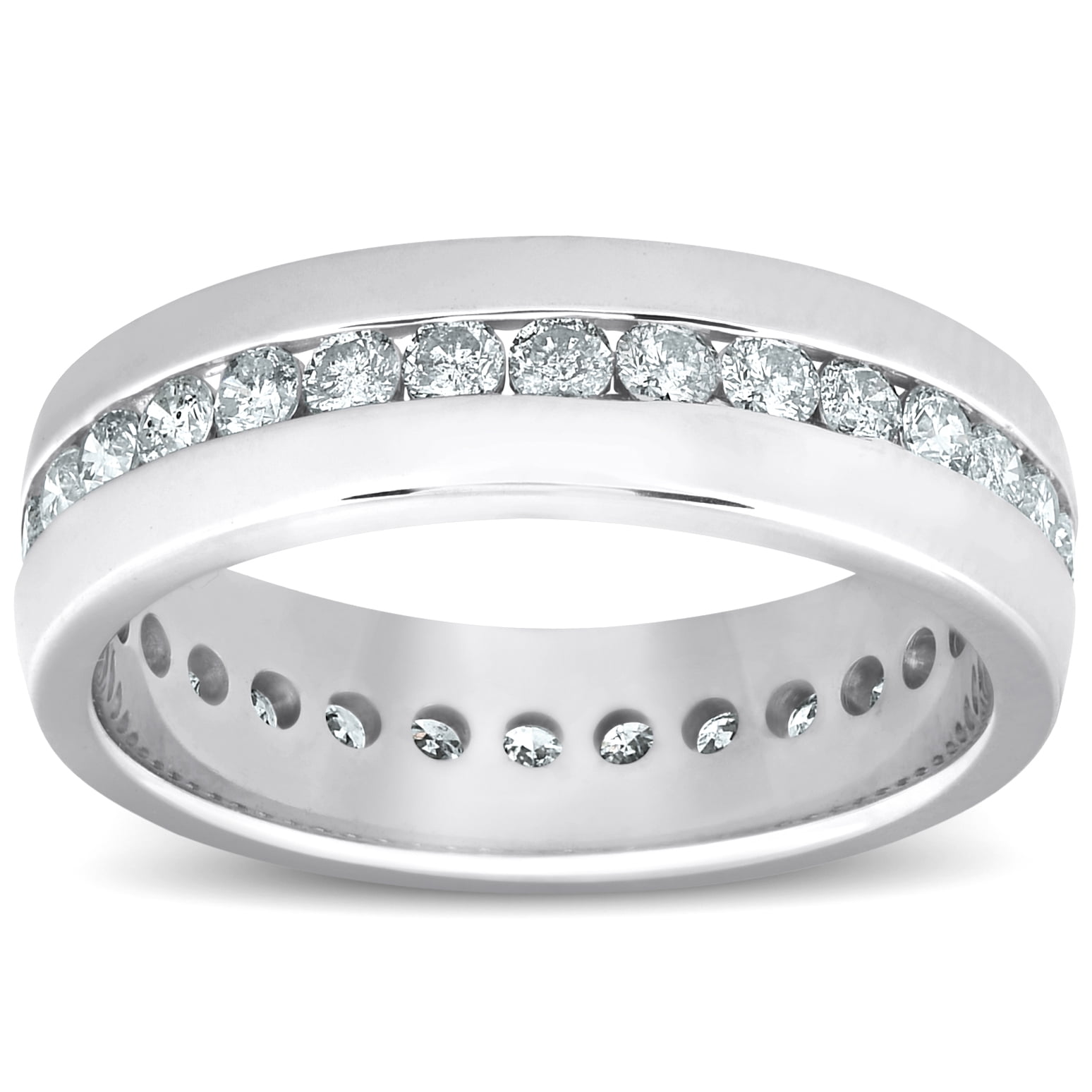 Pompeii 1 1/2 ct Mens Channel Set High Polished Comfort Fit Wedding ...