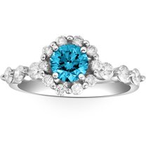 Pompeii 1 1/3 Ct Oval Diamond Vintage Halo Engagement Ring 14k White Gold Lab Grown - Walmart.com