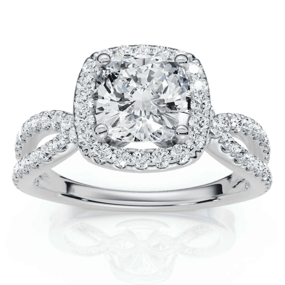 Pompeii 1 1/2Ct Cushion Diamond Halo Twisted Band Engagement Ring Lab Grown 14k Gold - Walmart.com