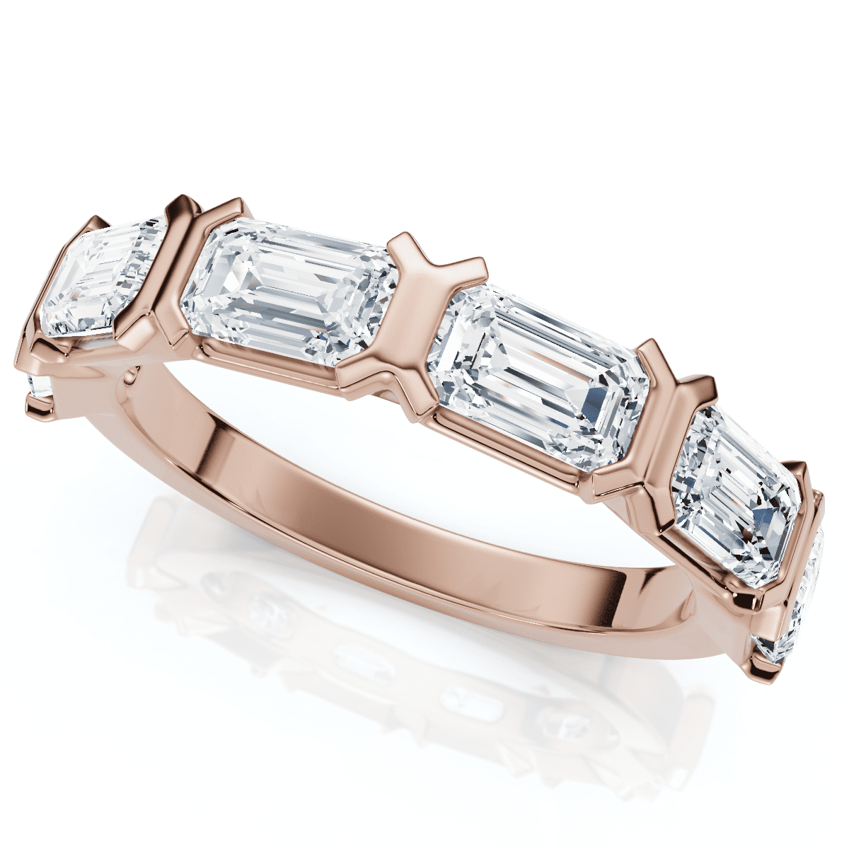 Pompeii 1 1/2Ct Emerald Cut Diamond 6-stone Ring 14k Gold or Platinum ...