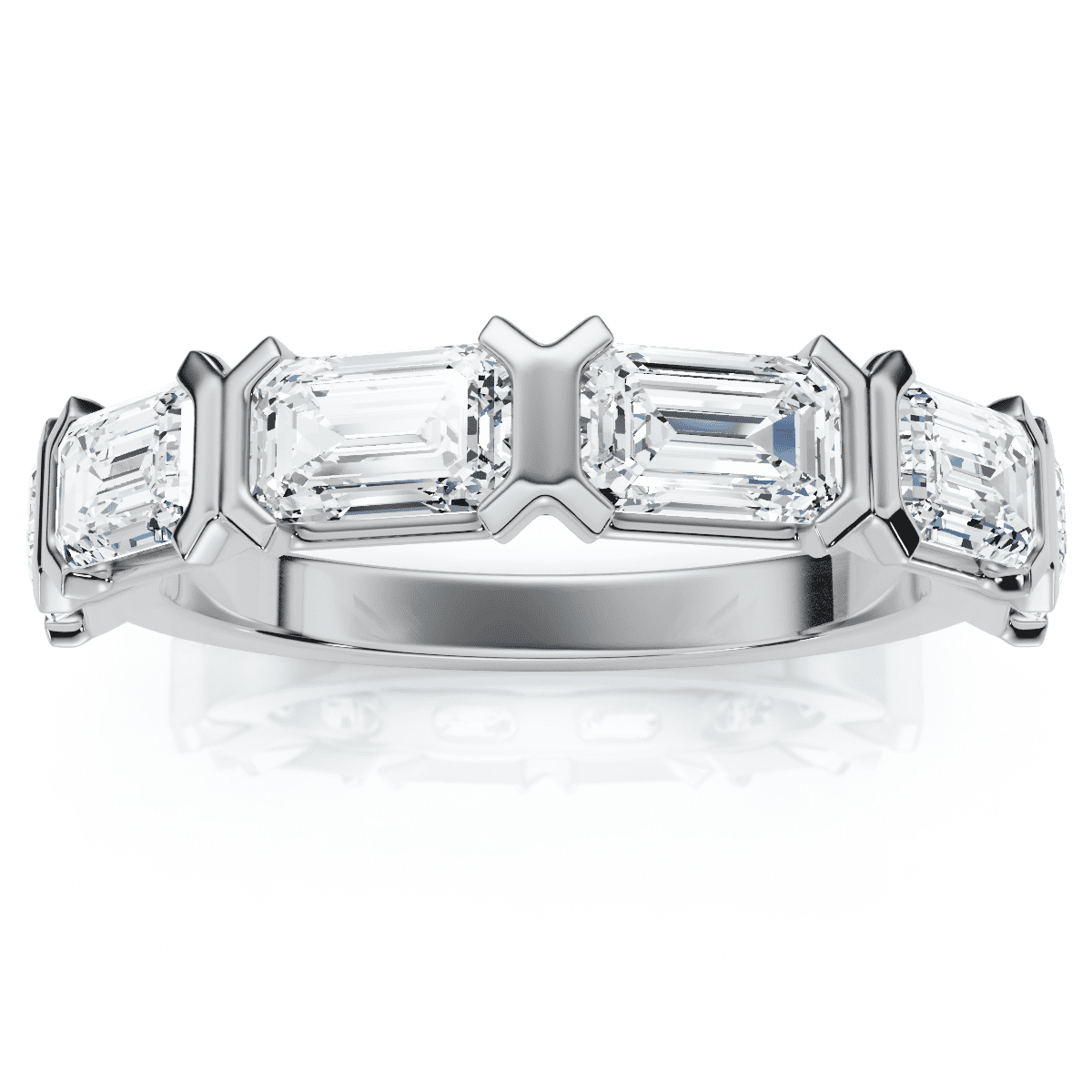 Pompeii 1 1/2Ct Emerald Cut Diamond 6-stone Ring 14k Gold or Platinum ...