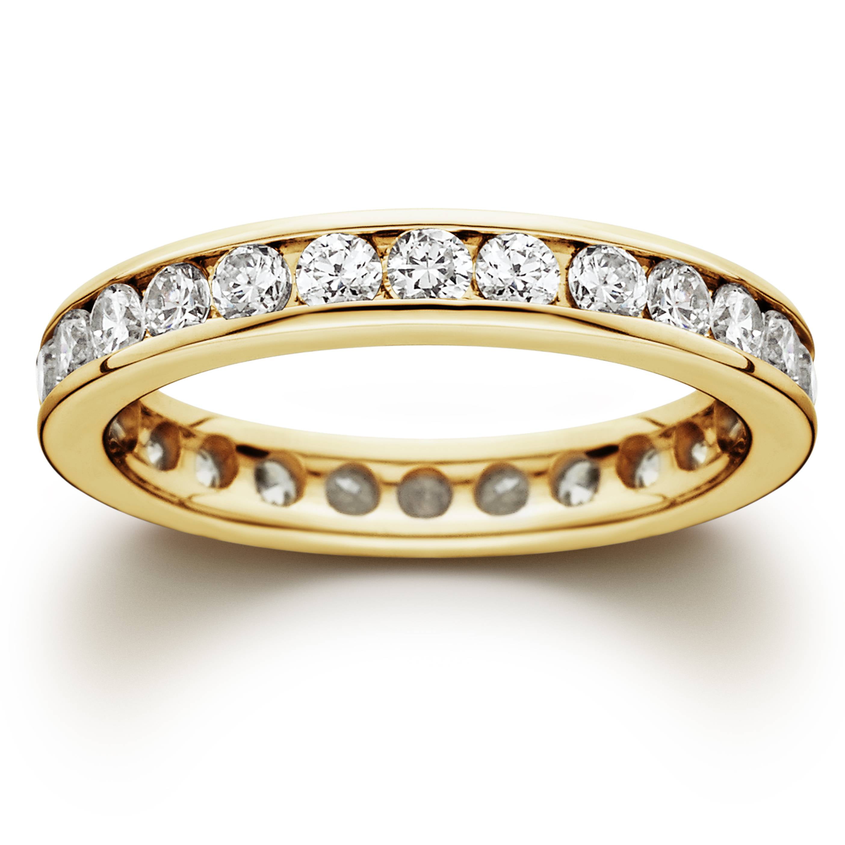 Pompeii 1 1/2ct Channel Set Diamond Eternity Ring 14K Yellow Gold (G/H ...
