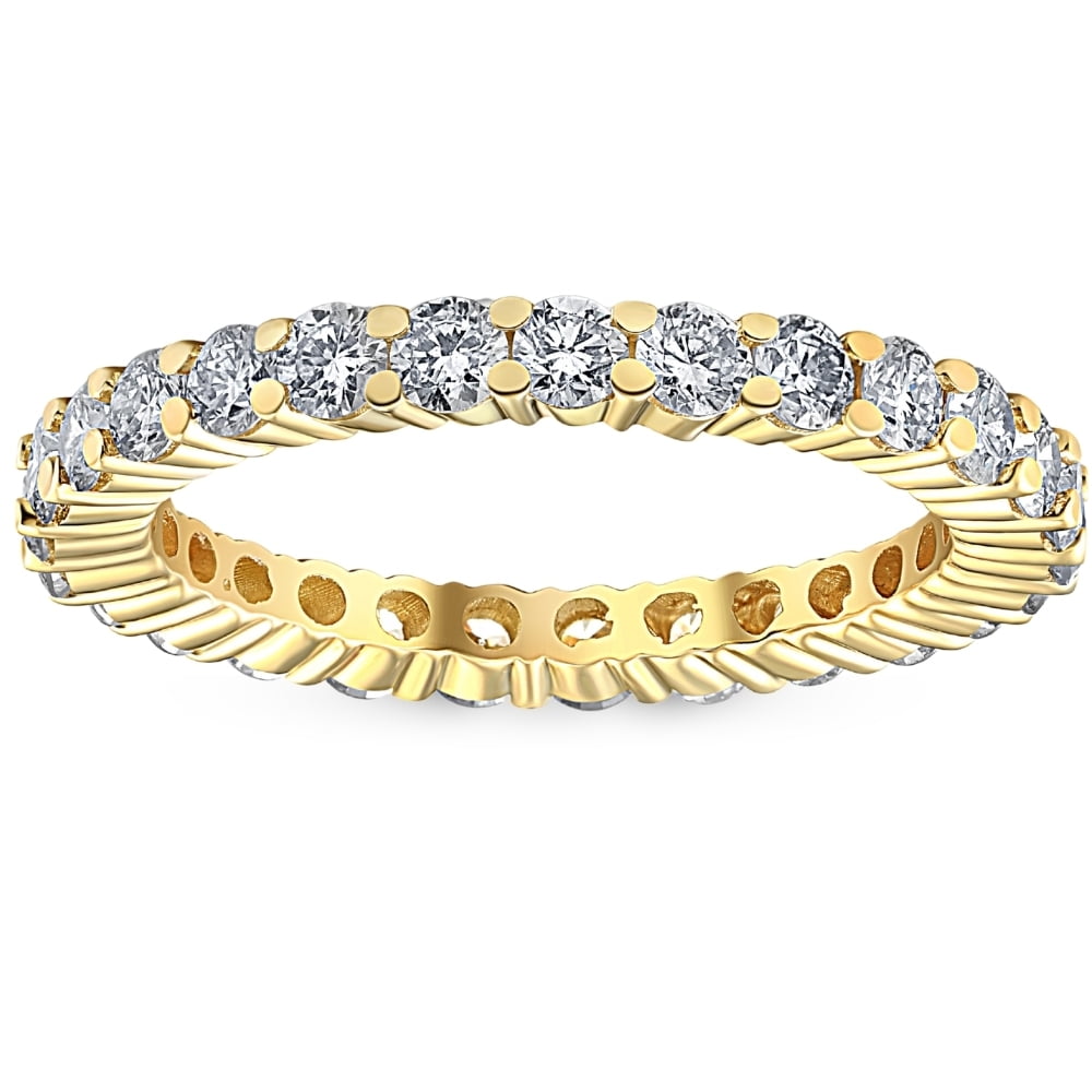 Pompeii 1 1/2ct Prong Diamond Eternity Ring 14K Yellow Gold (G/H,I2 ...