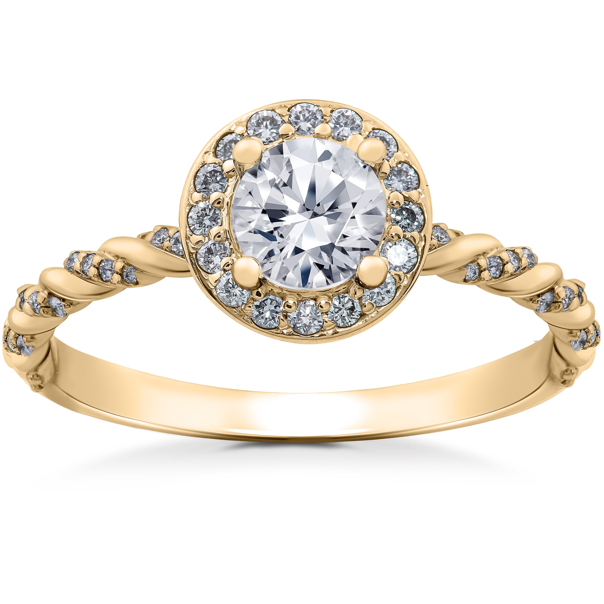 Pompeii 1 1/3 ct Lab Grown Diamond McKenna Halo Engagement Ring 14k White, Yellow, Rose ...