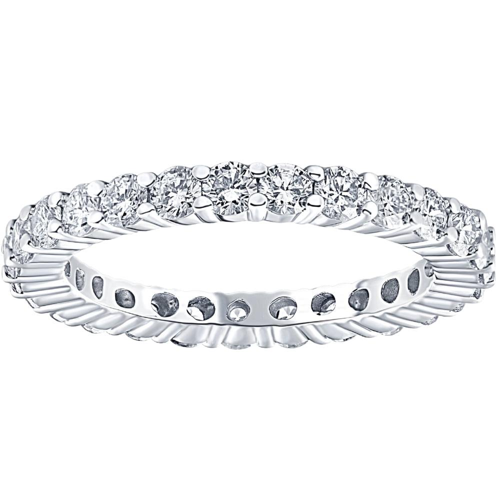 Pompeii 1 1/3CT Diamond Eternity Wedding Ring 14K White Gold (H/I,I1-I2 ...