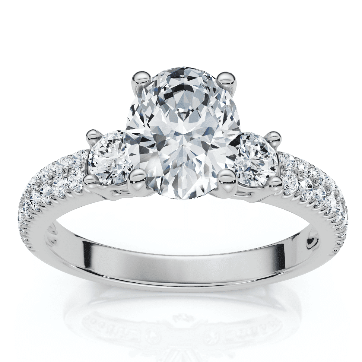 Pompeii 1 1/3Ct Oval Diamond Engagement Ring 14k Gold or Platinum Lab ...