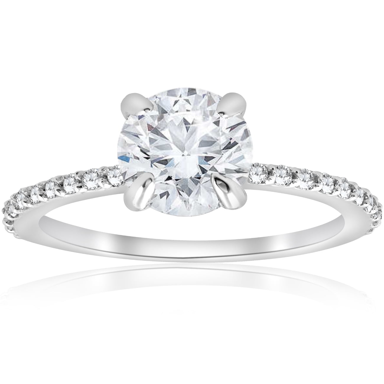 Pompeii 1 1/4 Ct TDW Diamond Round Solitaire Engagement Ring 14k White Gold - Walmart.com