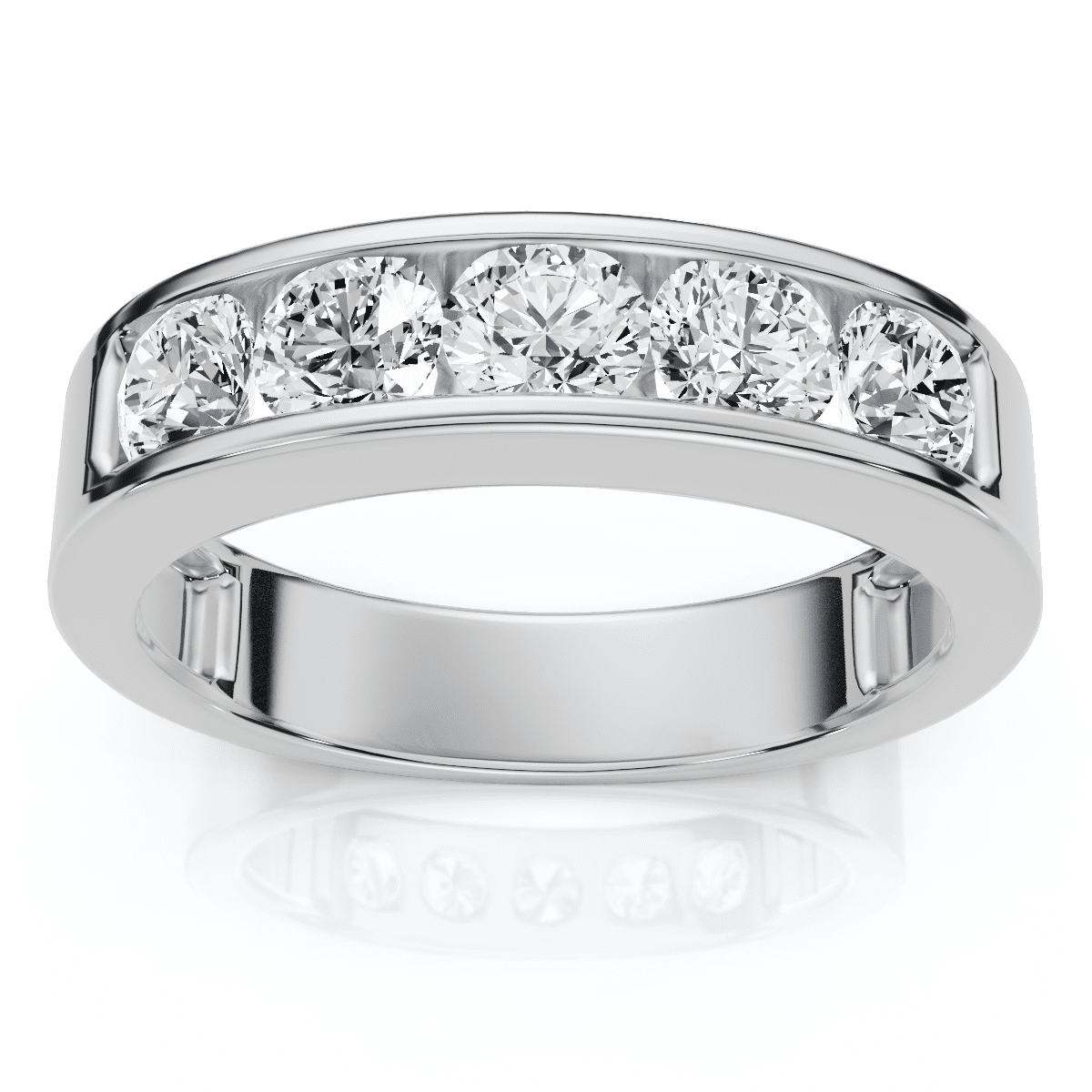 Pompeii 1 1/4Ct Diamond Channel Set Men's Wedding Ring Lab Grown 14k ...