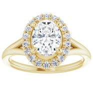 Pompeii 1 5/8 Ct Oval Diamond Engagement Halo Ring & Matching Band 14k White Gold - Walmart.com