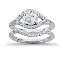 Pompeii 1 5/8 Ct Oval Diamond Engagement Ring & Matching Band 14k White Gold Lab Grown - Walmart.com