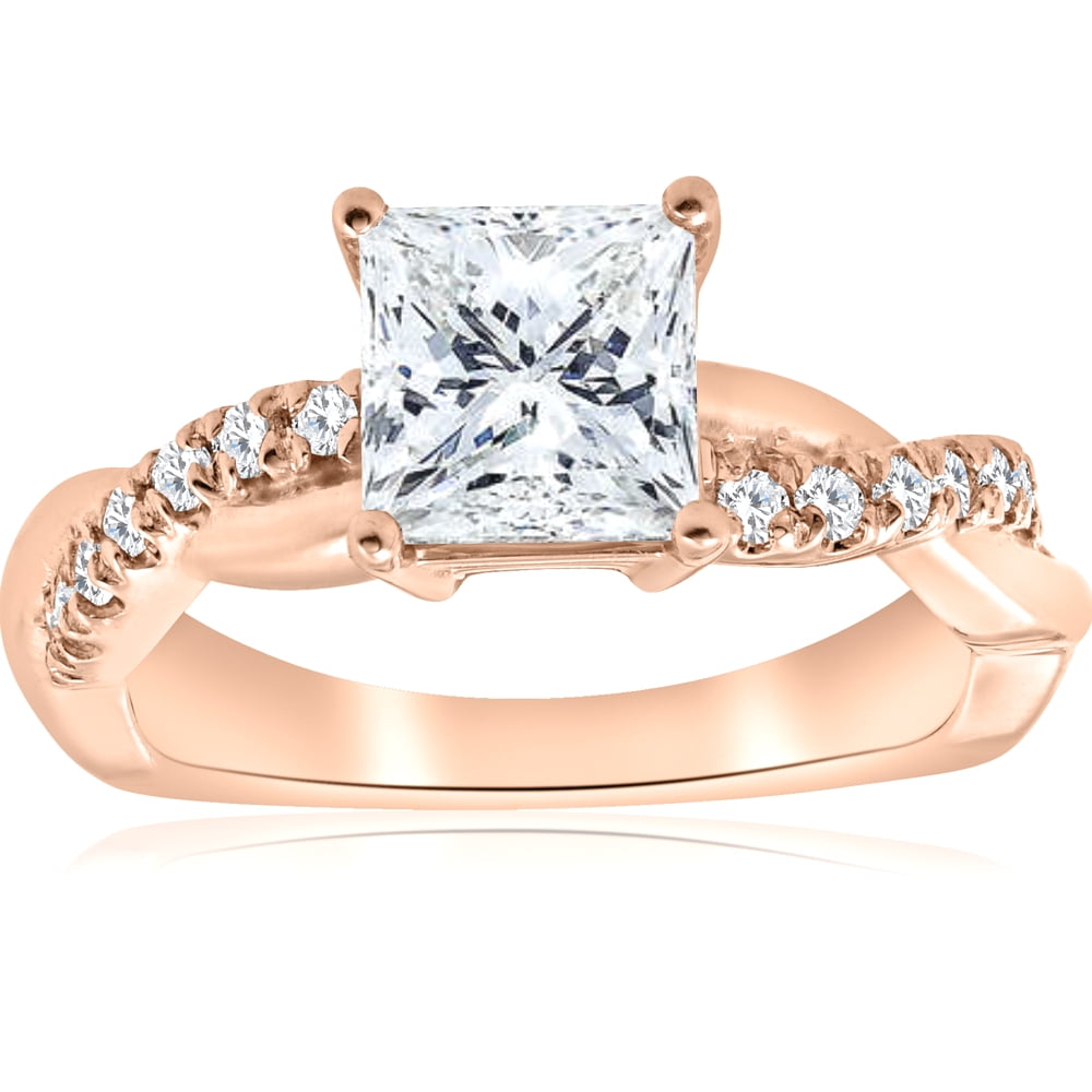 Pompeii 1.16ct Princess Cut Diamond (1ct center) Infinity Engagement ...
