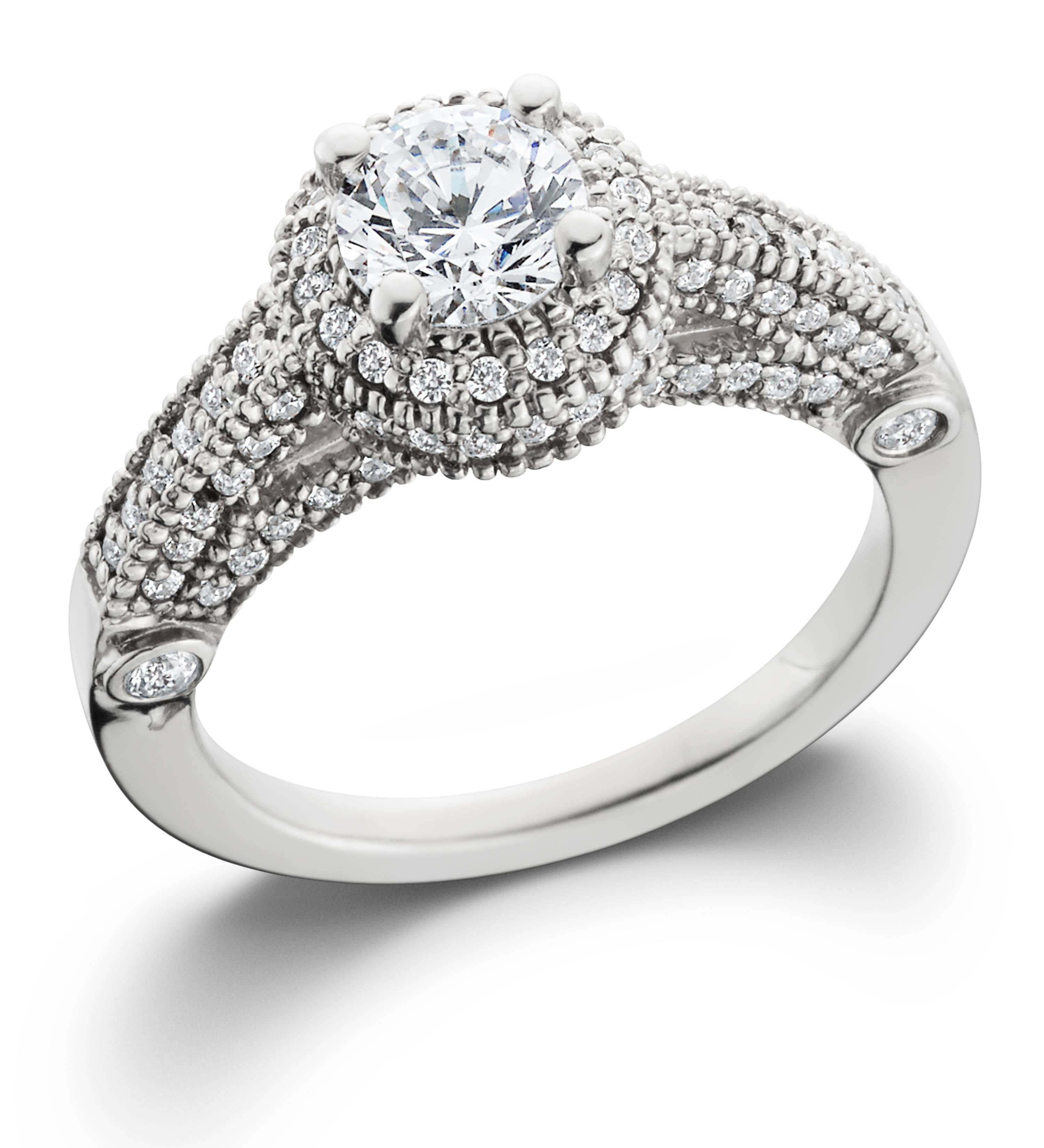 Pompeii 1 1/6ct Vintage Halo Diamond Engagement Ring 14K White Gold (H,I2) - Walmart.com