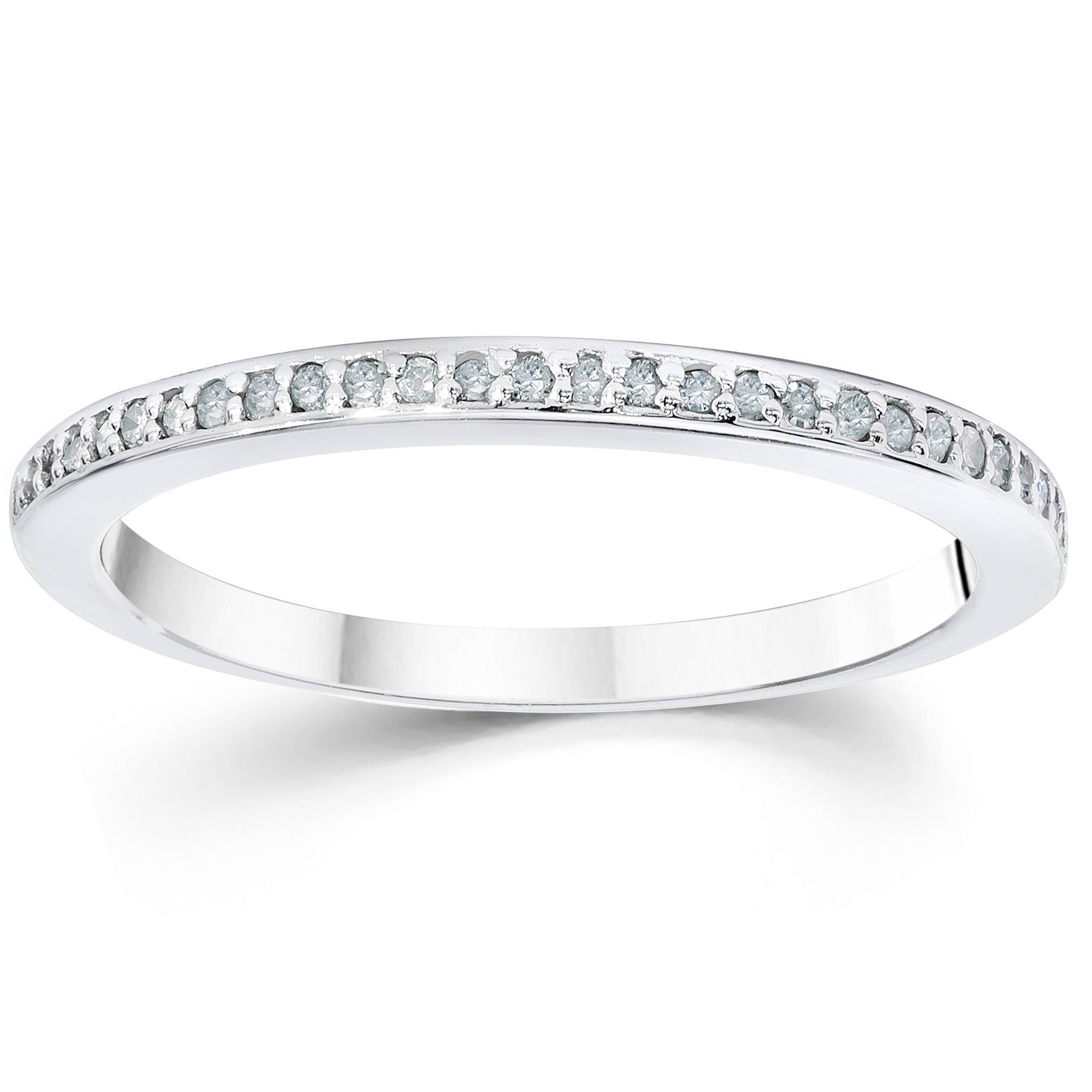 Pompeii 1/10ct Pave Diamond Wedding Ring 14K White Gold (G/H,I2-I3 ...