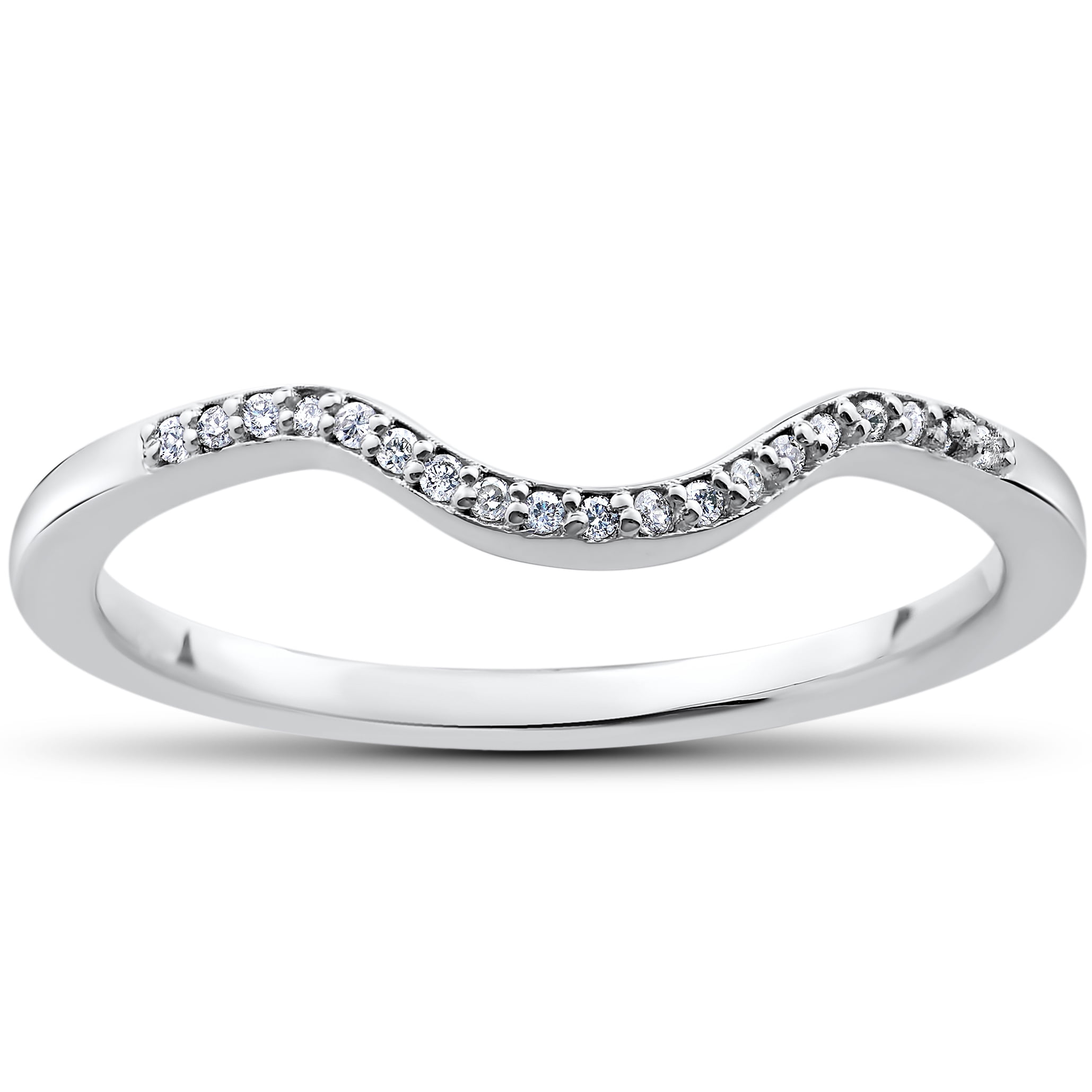 Pompeii 1/16 ct Lab Created Diamond Aria Wedding Curved Contour Ring (F ...