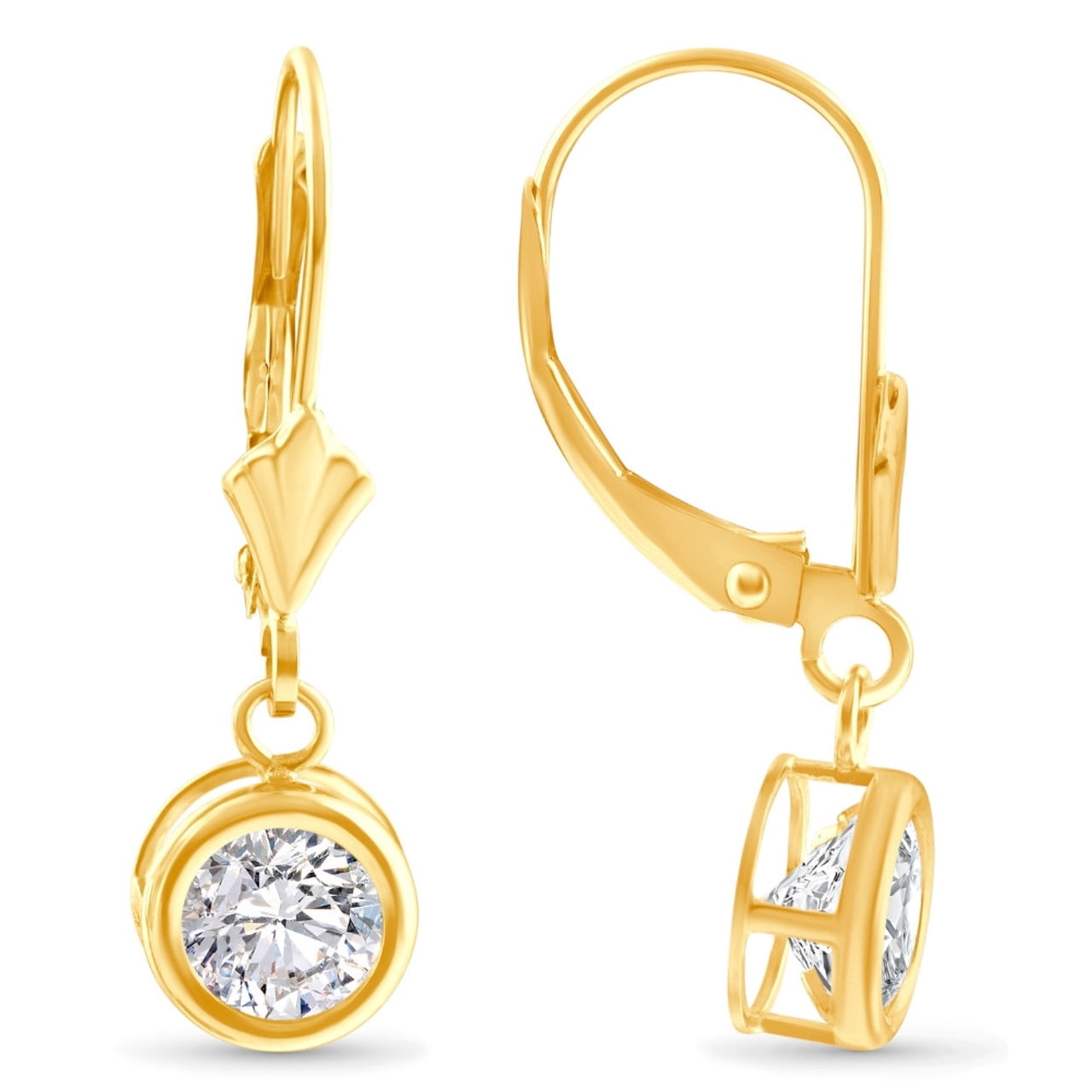 Pompeii 1/2-1Ct Dangle Diamond Lever Back Studs 14k Gold (H,I1-I2 ...