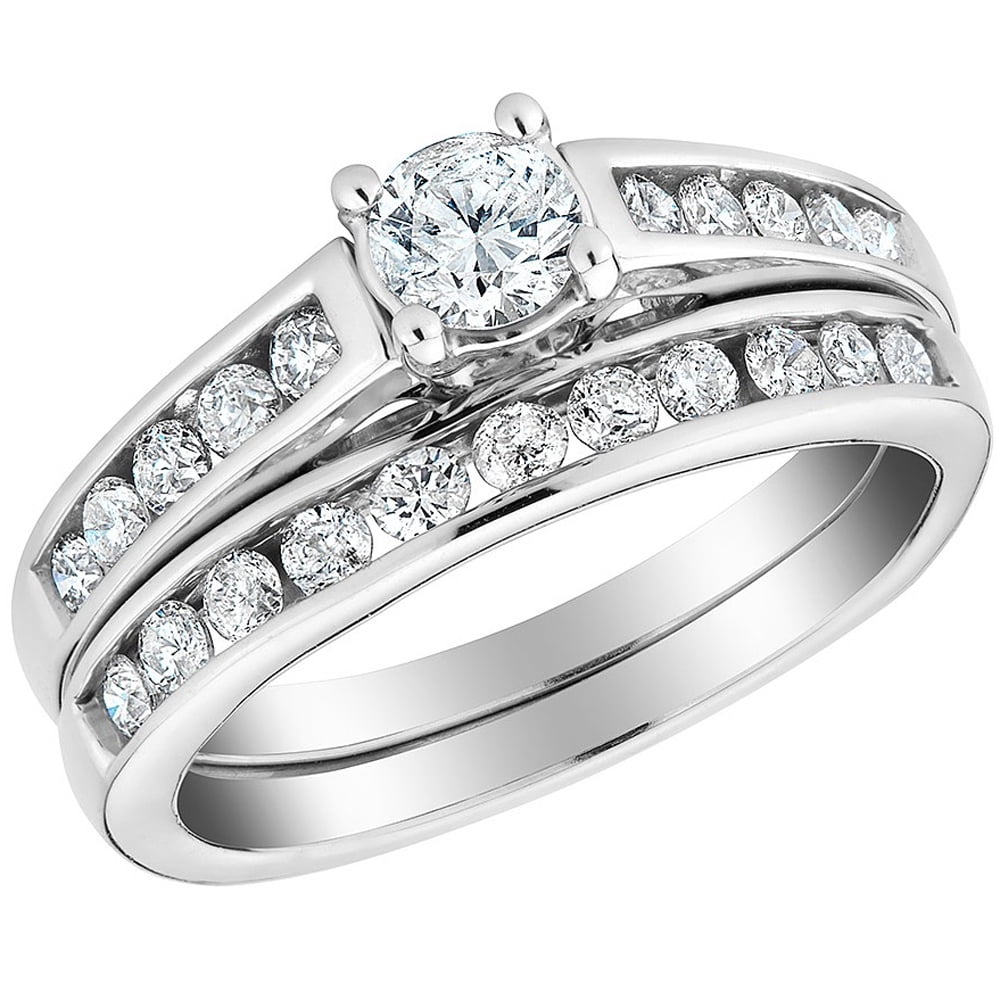 Pompeii 1/2 Ct Diamond Engagement Wedding Ring Set 10k White Gold (H/I ...