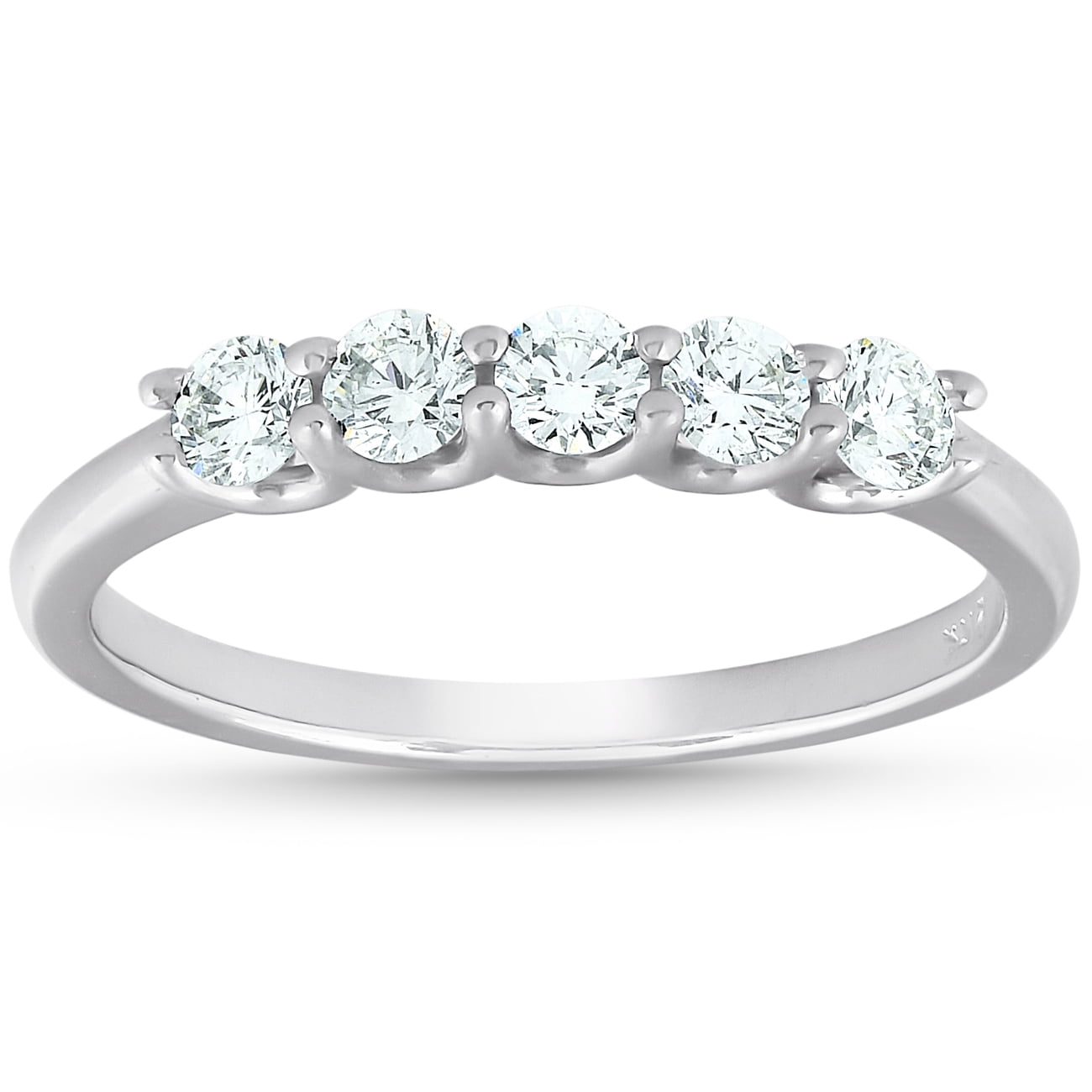 Pompeii 1/2 Ct Five Stone U Prong EX3 Lab Grown Diamond Wedding Ring ...