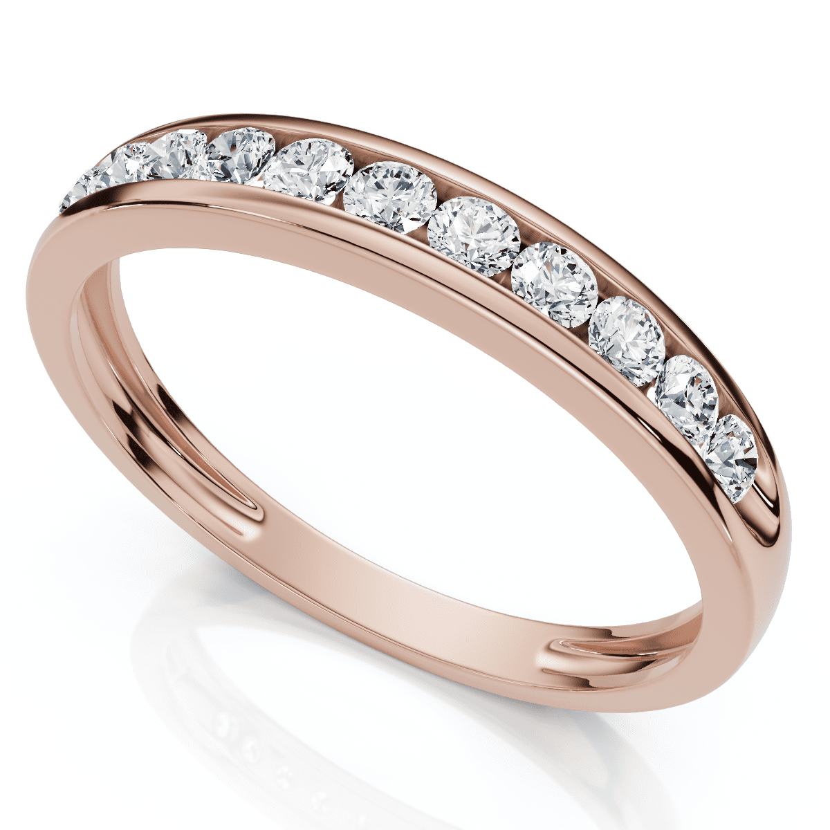 Pompeii 1/4Ct Lab Grown Channel Set Diamond Wedding Ring 14k Gold or ...