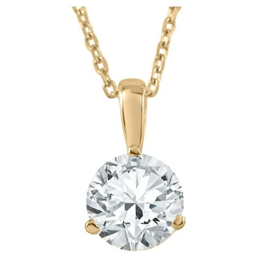 Pompeii .33-1.50Ct Solitaire Diamond Pendant Necklace 14k White or ...