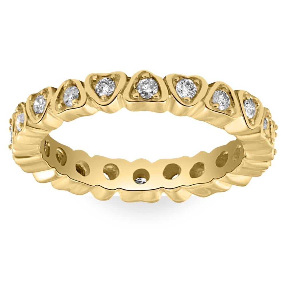 Pompeii 1/2CT Diamond Heart Eternity Ring in White, Yellow, or Rose ...