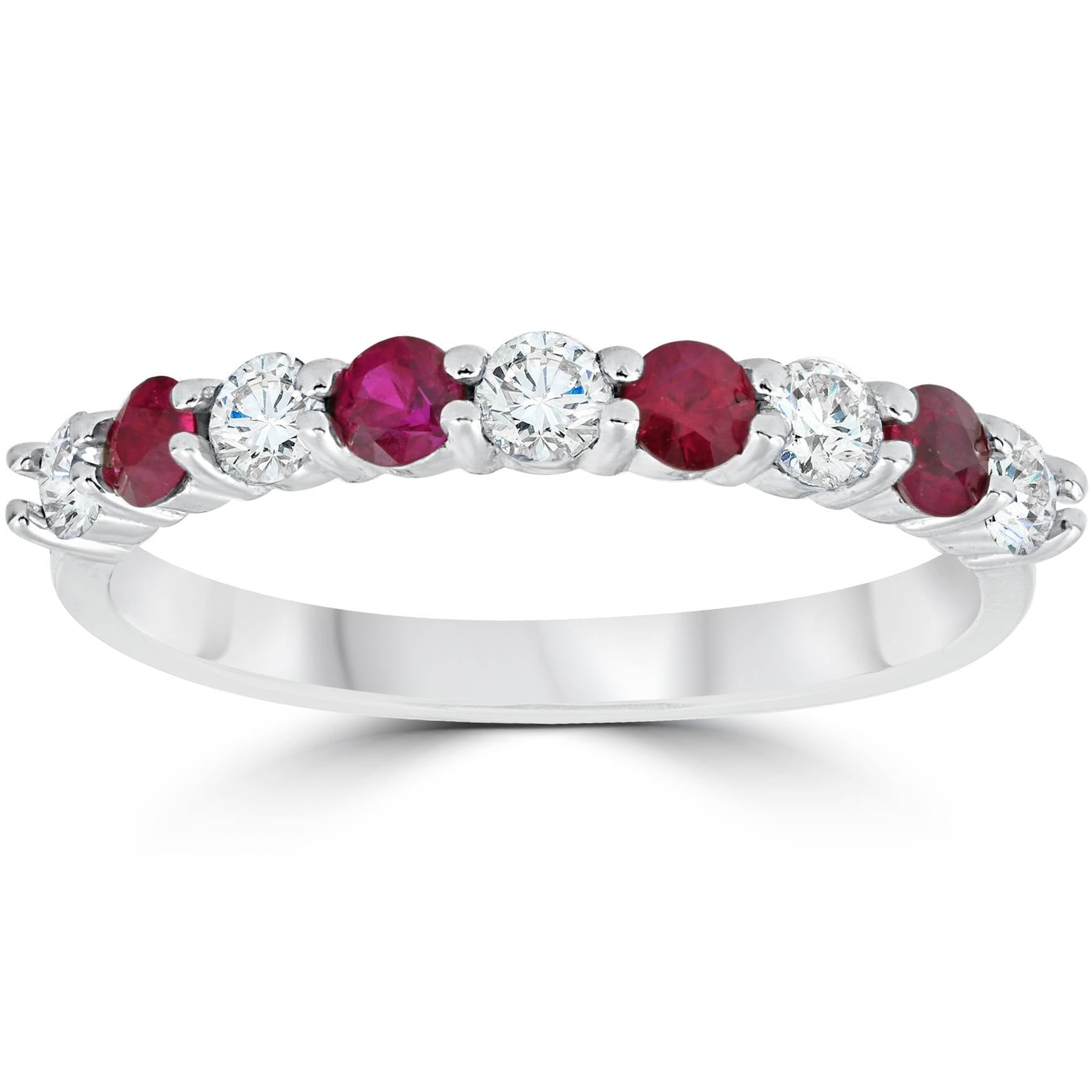 Pompeii 1/2CT Ruby & Diamond Wedding Ring 10K White Gold (H/I,I1-I2 ...