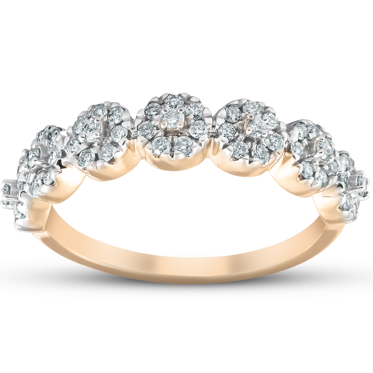 Pompeii 1/2Ct Diamond Halo Anniversary Stackable Diamond Wedding Ring ...