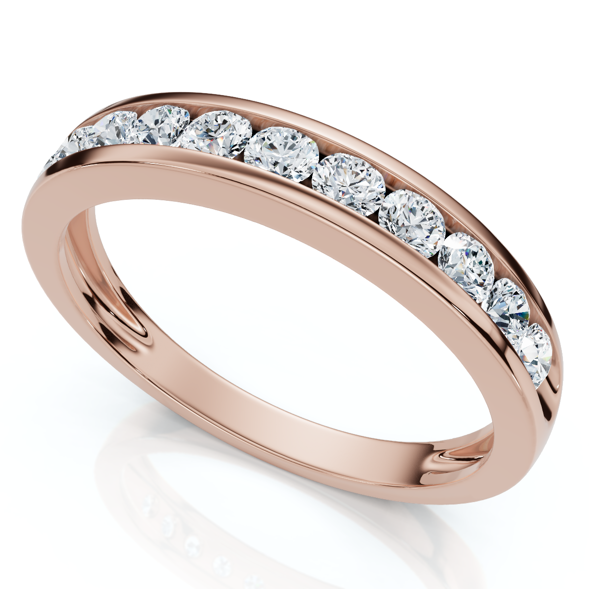 Pompeii 1/2Ct Diamond Wedding Ring Channel Set 14k Gold or Platinum Lab ...