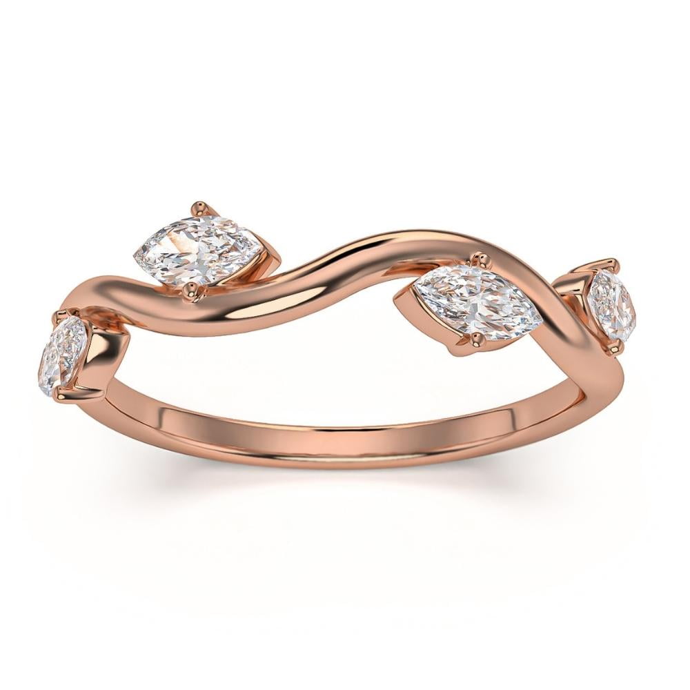 Pompeii 1/2Ct Marquise Diamond Wedding Vine Stackable Ring in White ...
