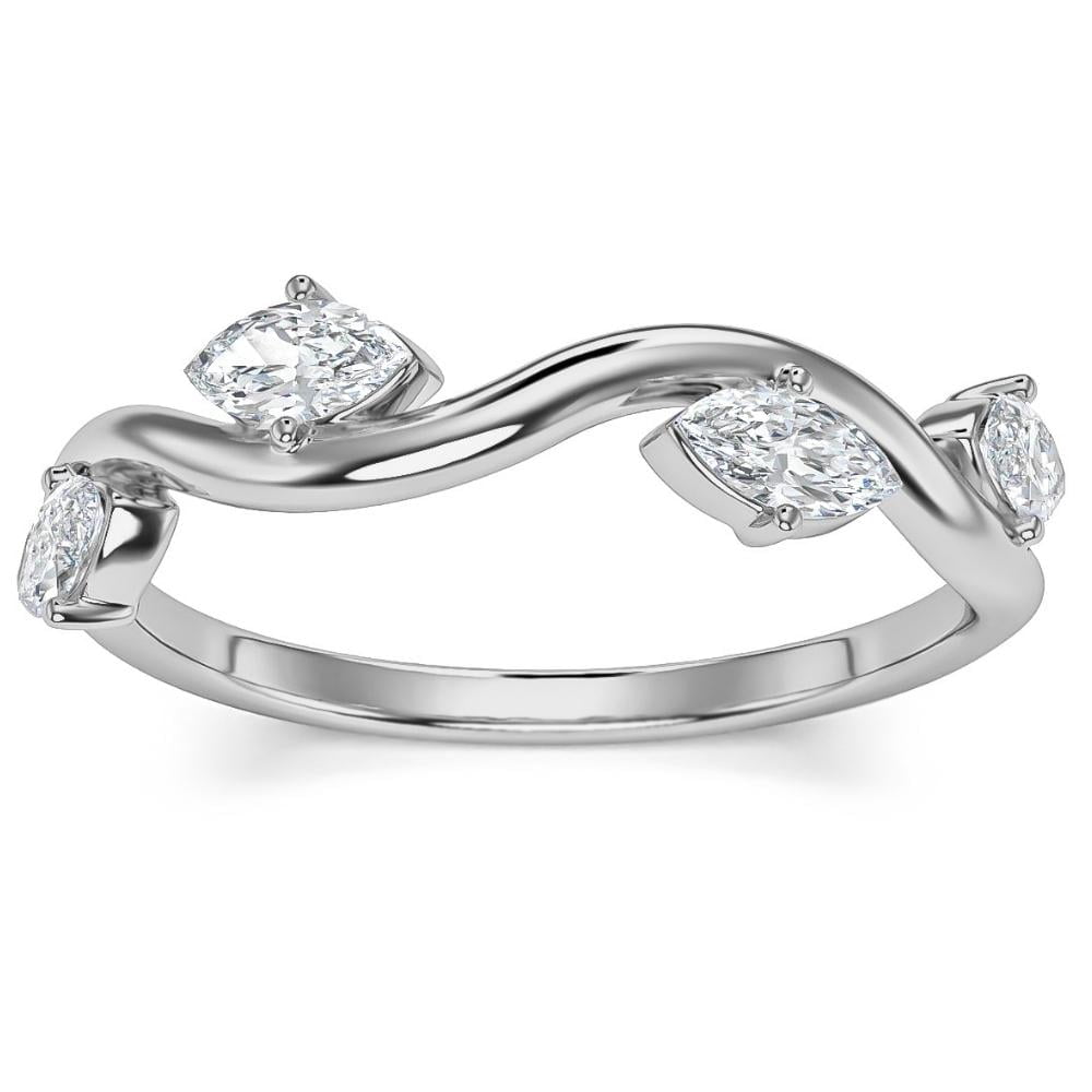 Pompeii3 1/2Ct Marquise Diamond Wedding Vine Stackable Ring in White Yellow or Rose Gold ...