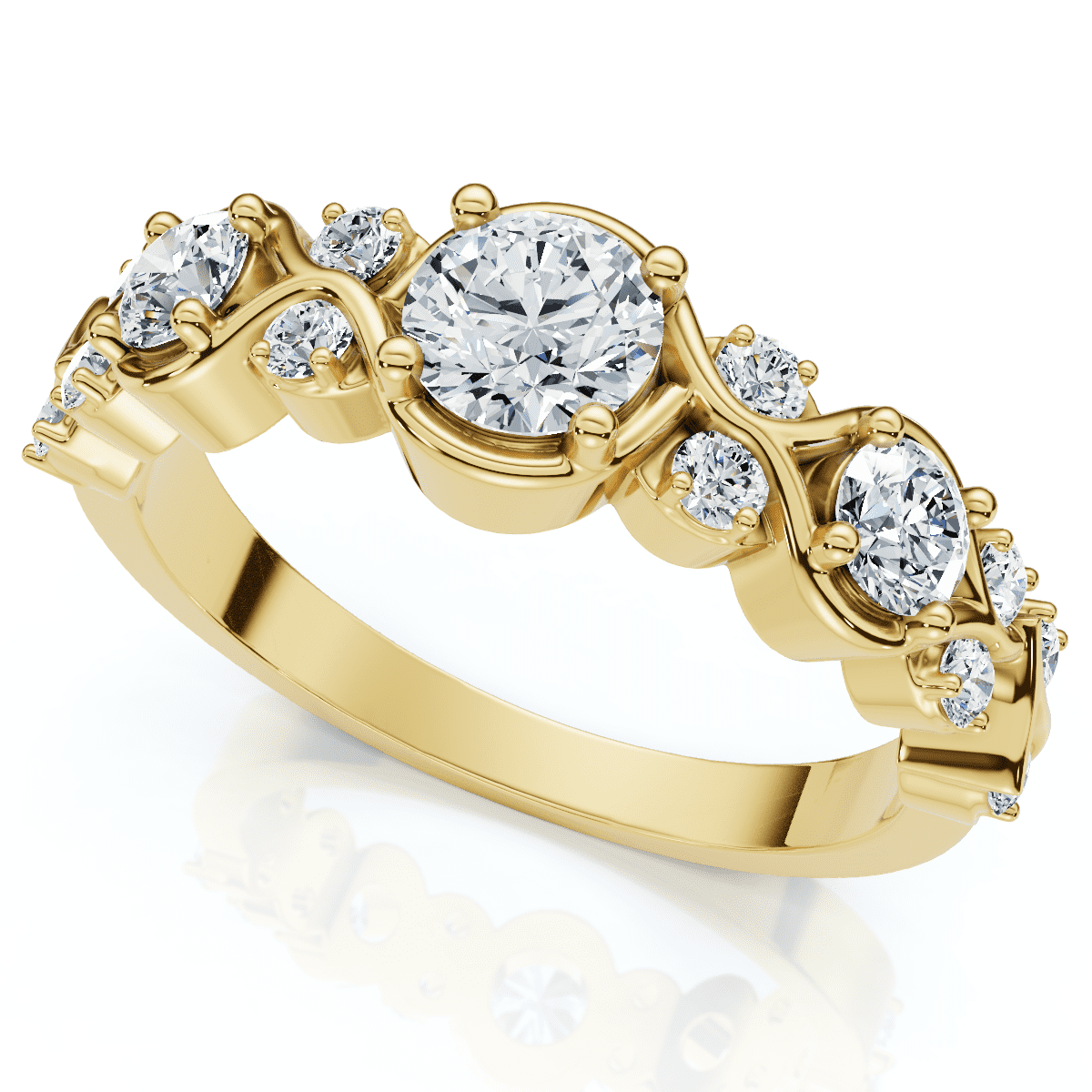 Pompeii 1/2Ct Minerva Diamond Wedding Anniversary Ring 10k Gold Lab ...