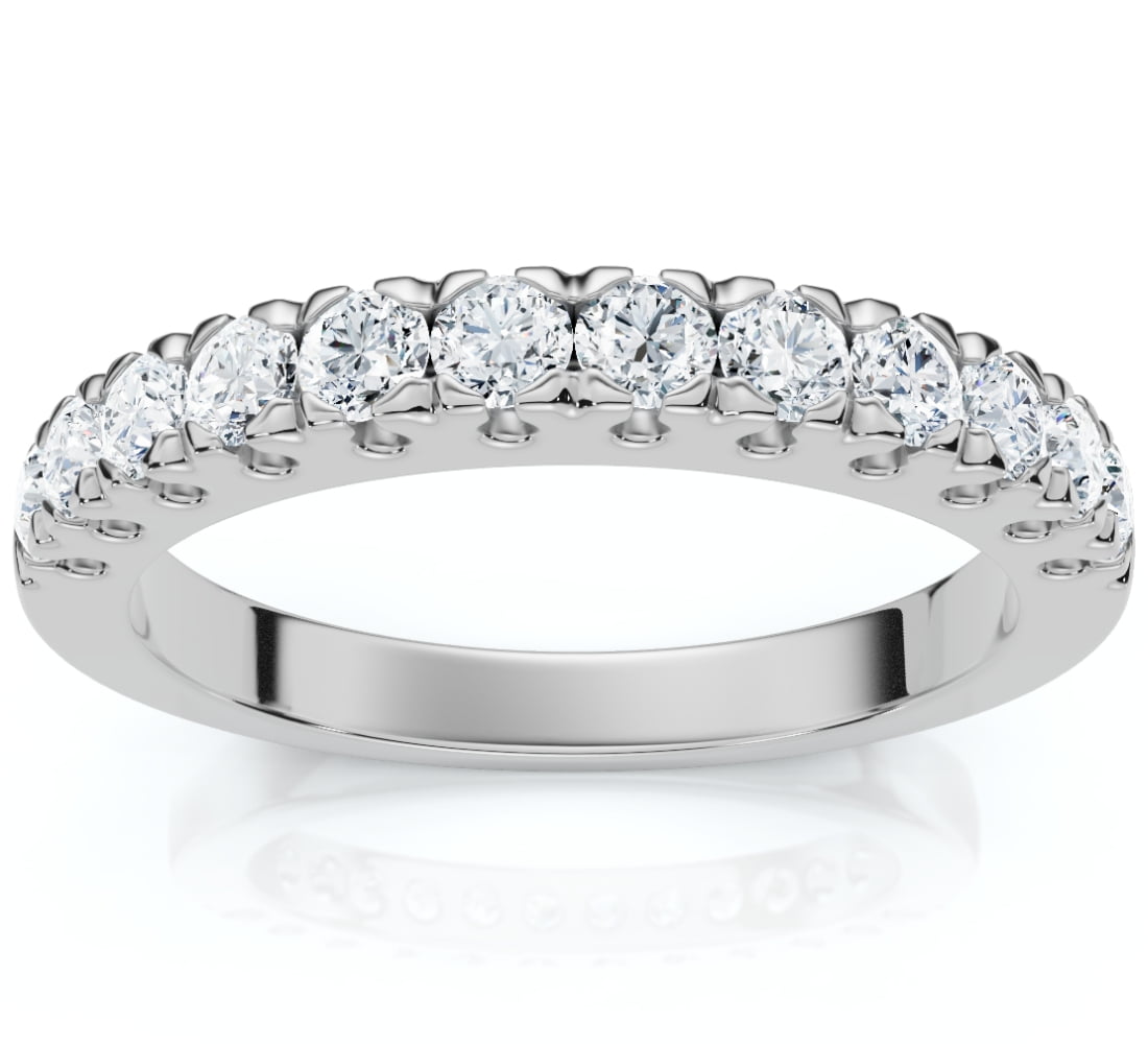 Pompeii 1/2Ct Pave Diamond Wedding Anniversary Stackable Ring Gold Lab ...
