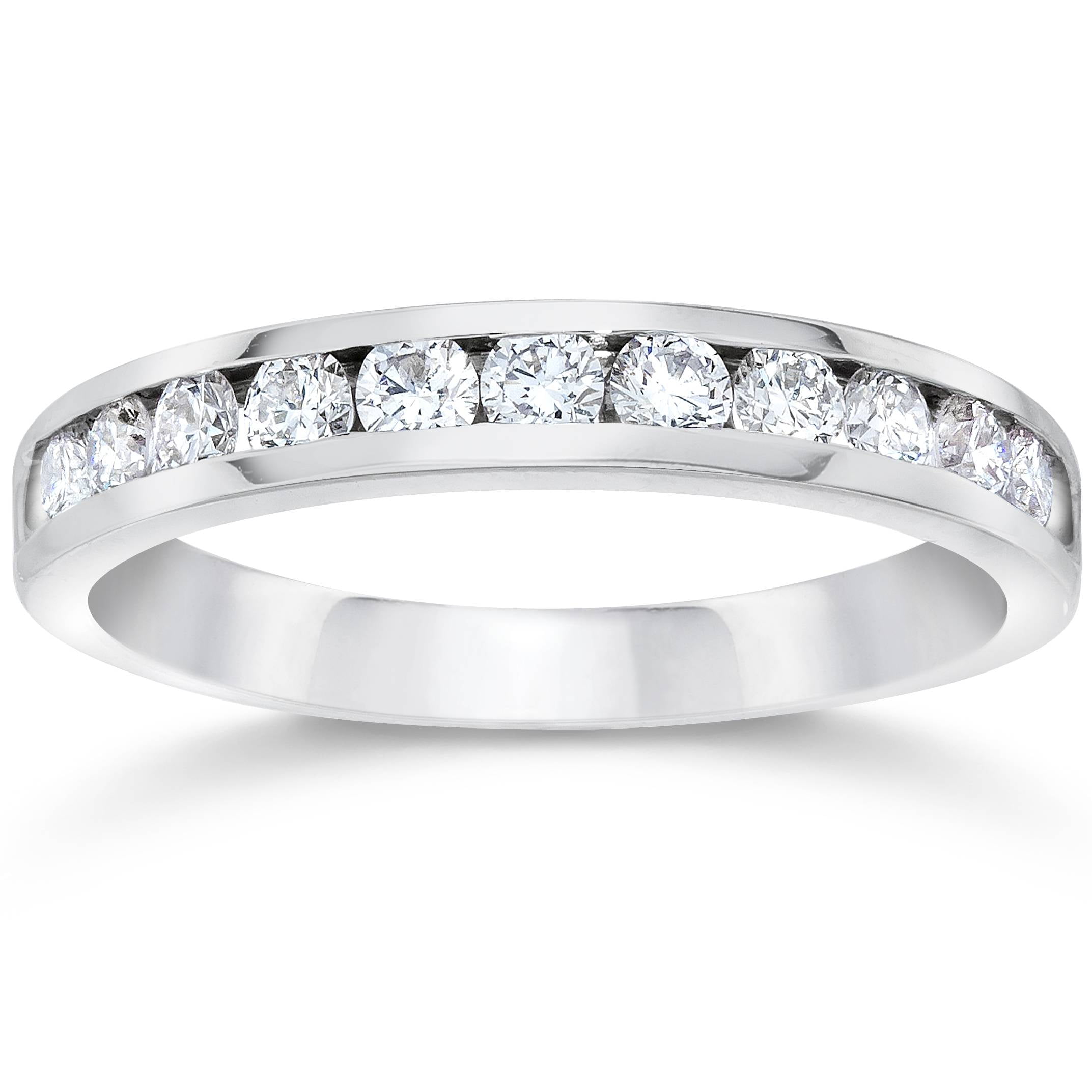 Pompeii 1/2ct 14K White Gold Diamond Wedding Guard Ring Band (G/H,I1 ...